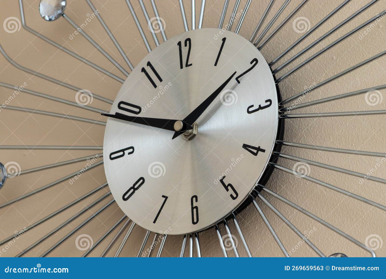 Close Up of Clock Face. Close-up Wide Angle View of the Clock. Passing ...