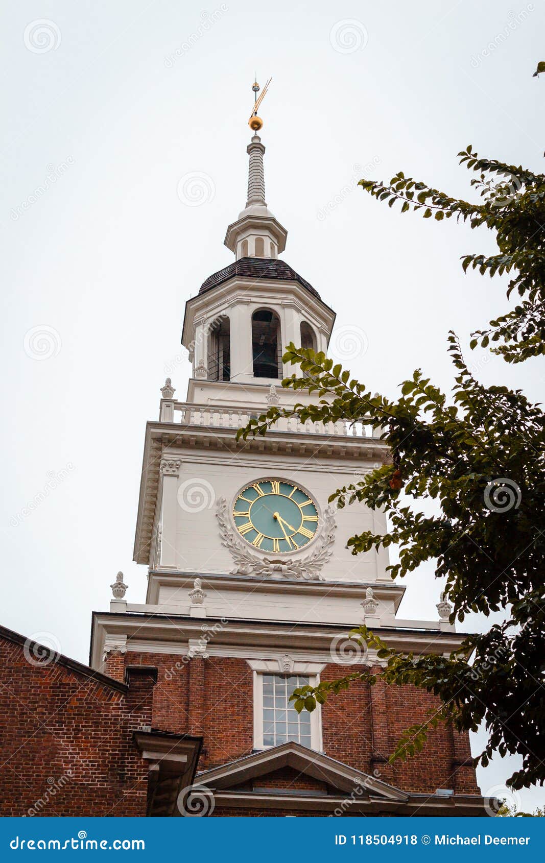 Close Up of the Clocktower on Independence Hall Stock Photo - Image of ...