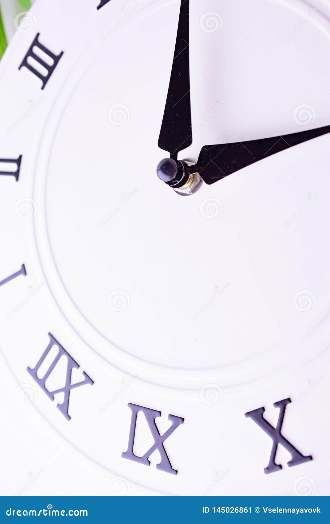 Close Up Clockwise. the Face of the White Wall Clock. Stock Image ...
