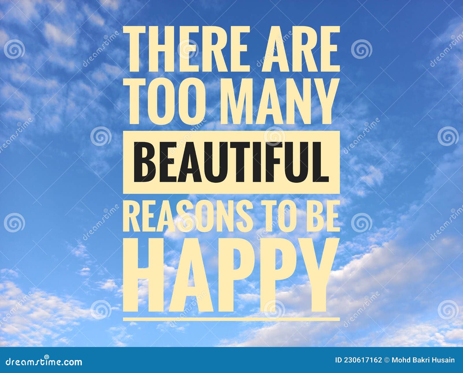 Close Up of Cloudy Blue Sky with Inspirational Quotes Stock Photo ...