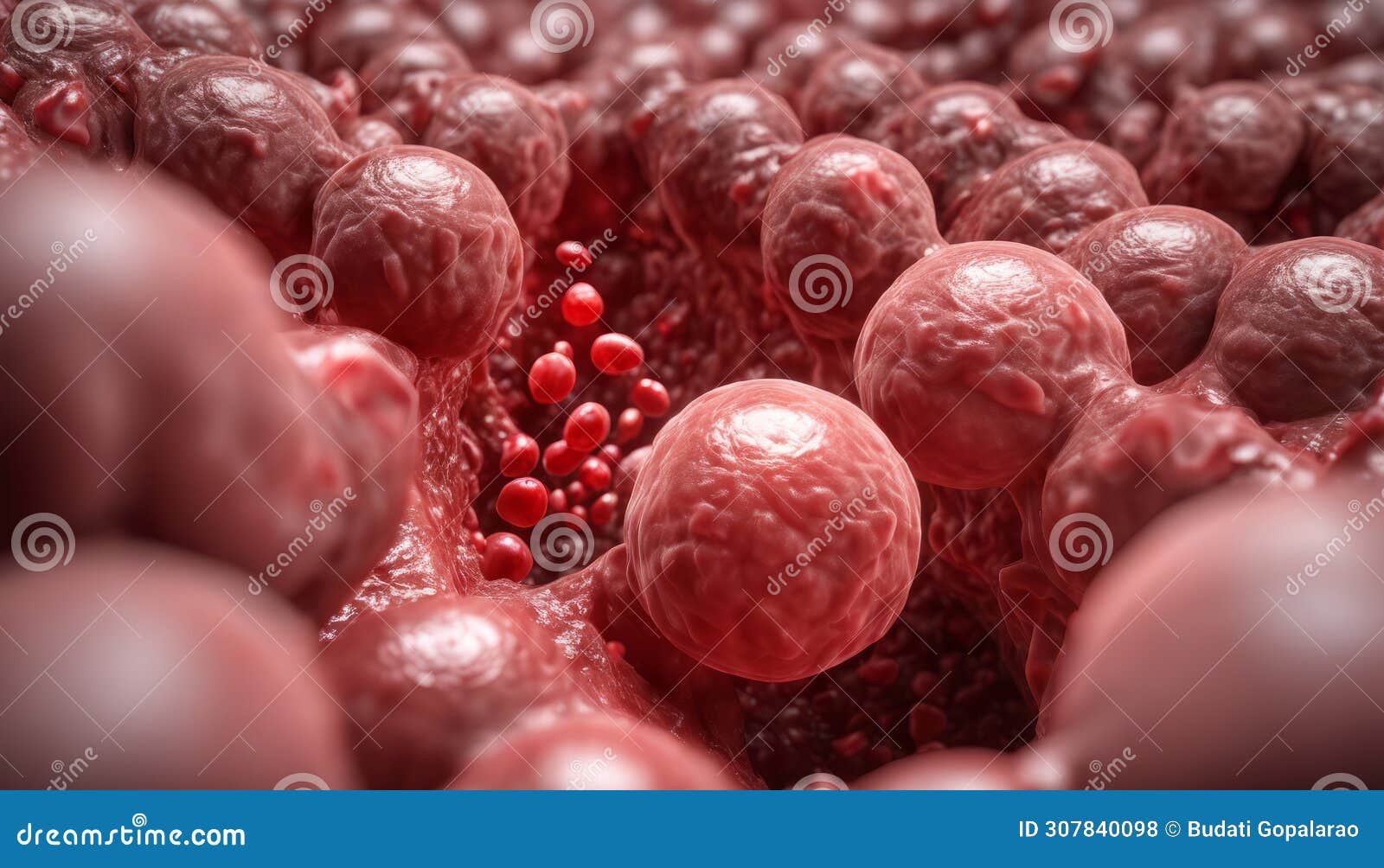 Close-up of a Cluster of Red Cells, Possibly Bacteria or Red Blood ...