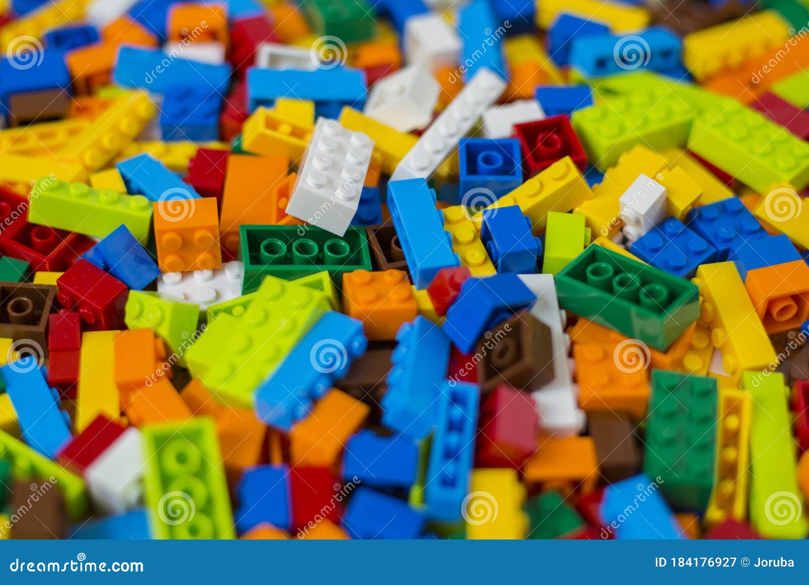 Cluttered Pile of Colorful Toy Construction Bricks Stock Image - Image ...
