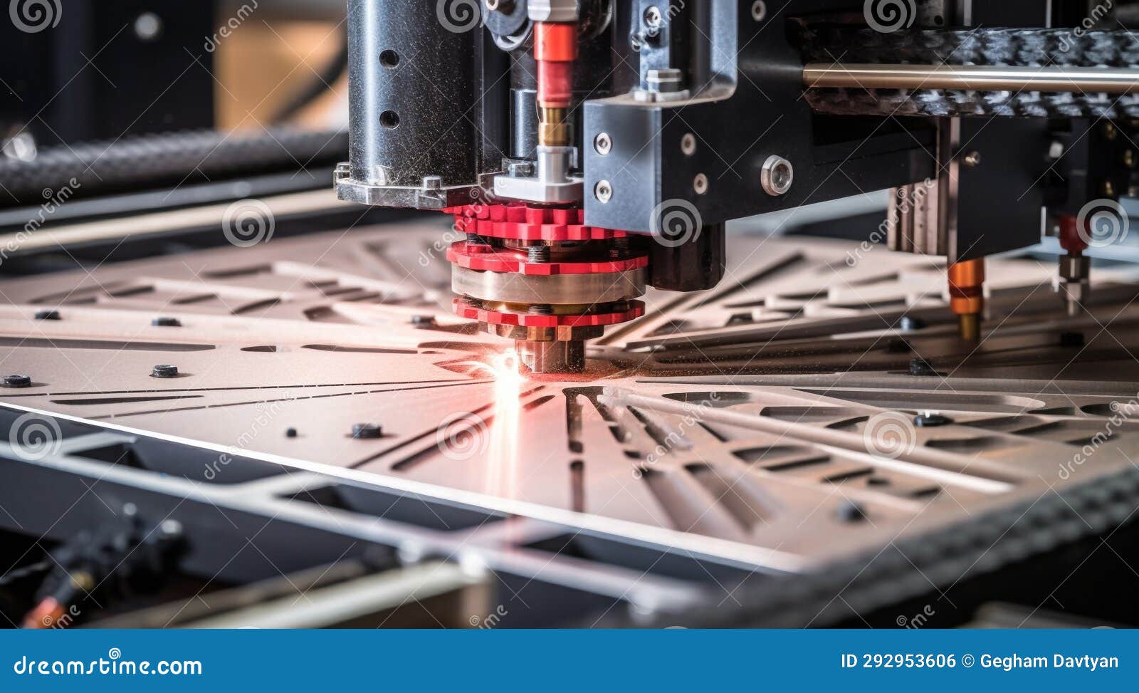 Close Up of a Cnc Machine, Cnc Machine in Action, Close-up of Machine ...