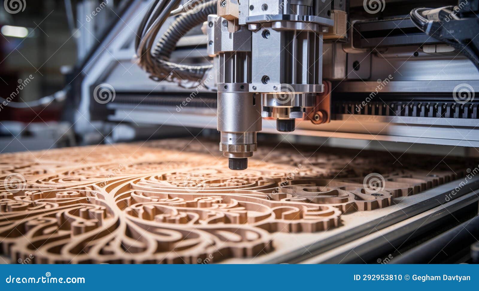 Close Up of a Cnc Machine, Cnc Machine in Action, Close-up of Machine ...