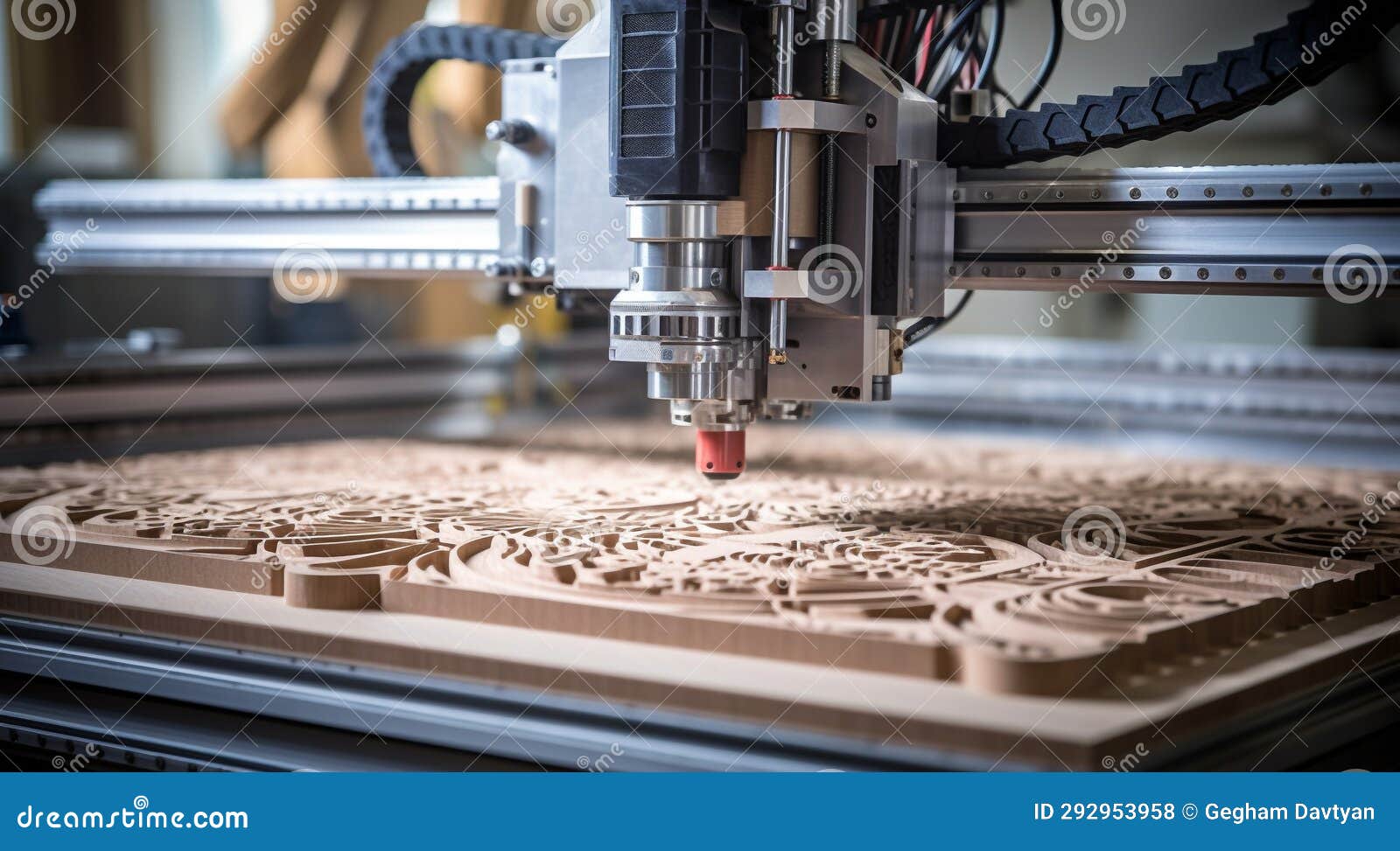 Close Up of a Cnc Machine, Cnc Machine in Action, Close-up of Machine ...