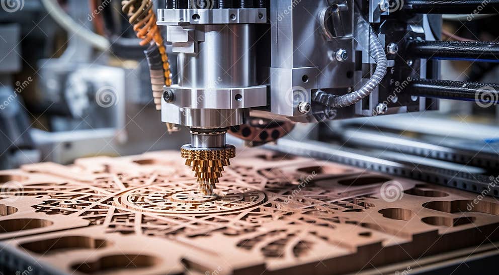 Close Up of a Cnc Machine, Cnc Machine in Action, Close-up of Machine ...