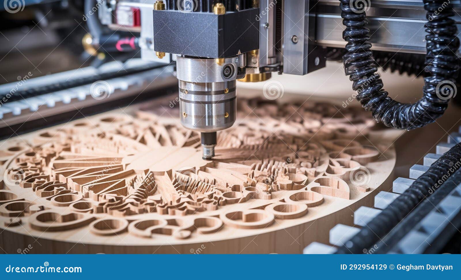 Close Up of a Cnc Machine, Cnc Machine in Action, Close-up of Machine ...