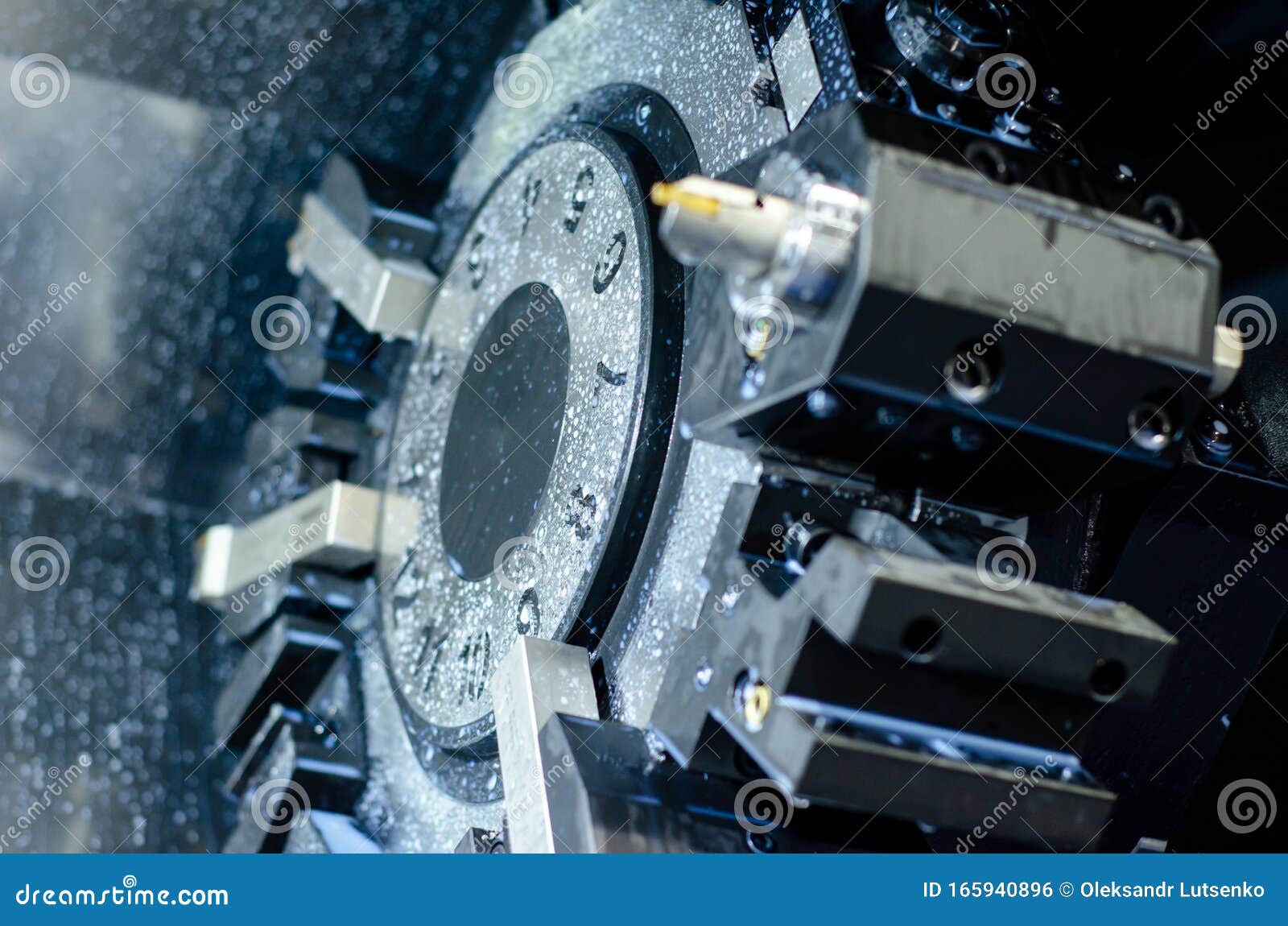 Close-up of CNC Machine. CNC Tooling Systems Stock Photo - Image of ...