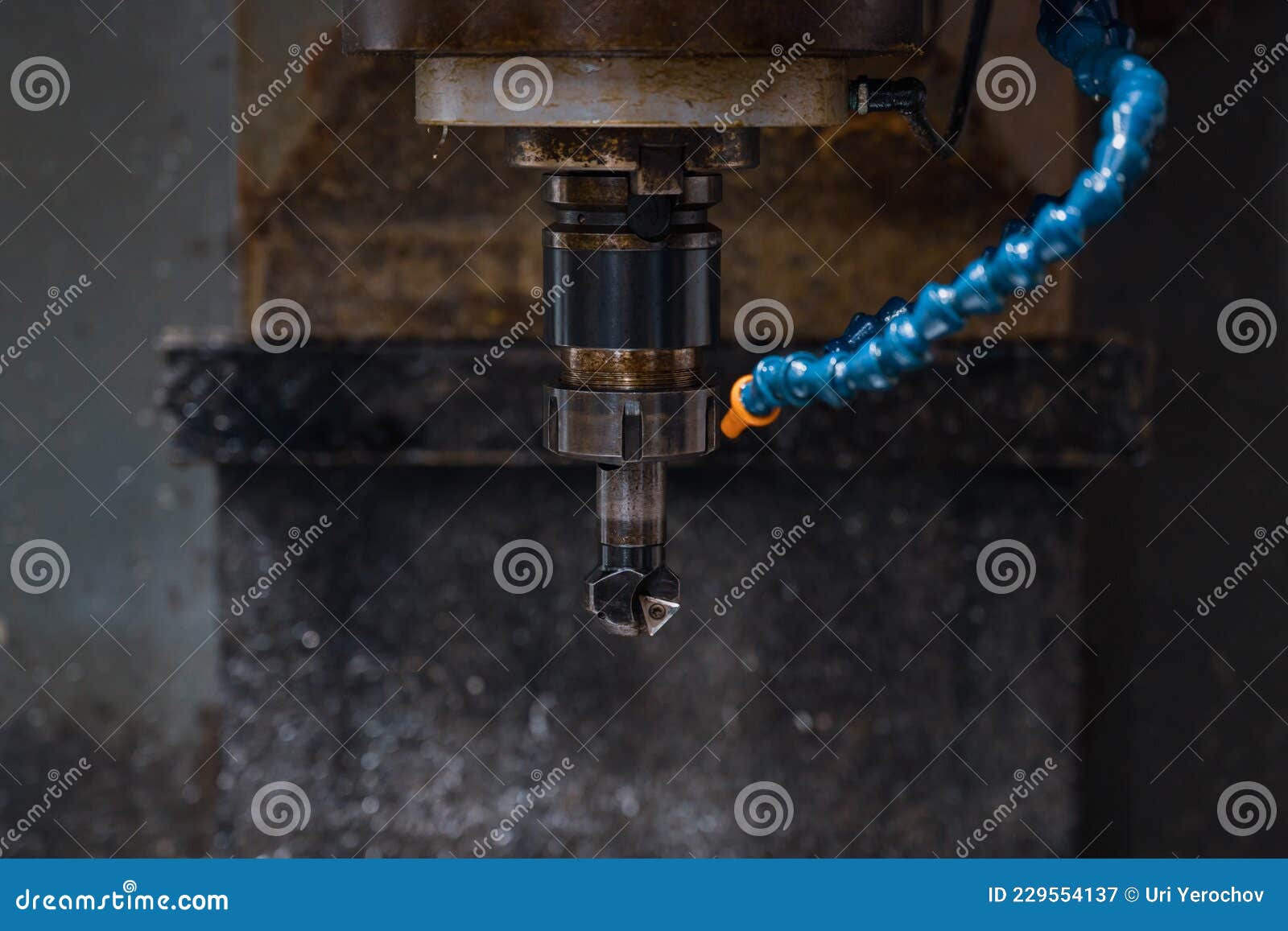 Close Up of CNC Machine at Work Stock Image - Image of metal, business ...