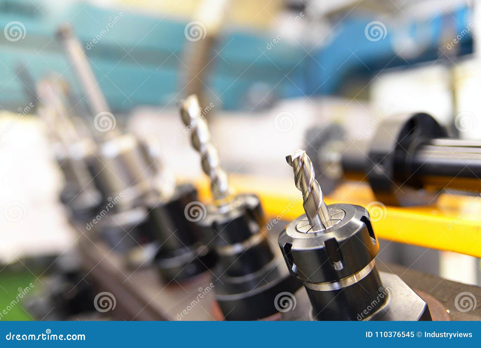 Close Up of CNC Mechanical Tools for Production of Engineering P Stock ...