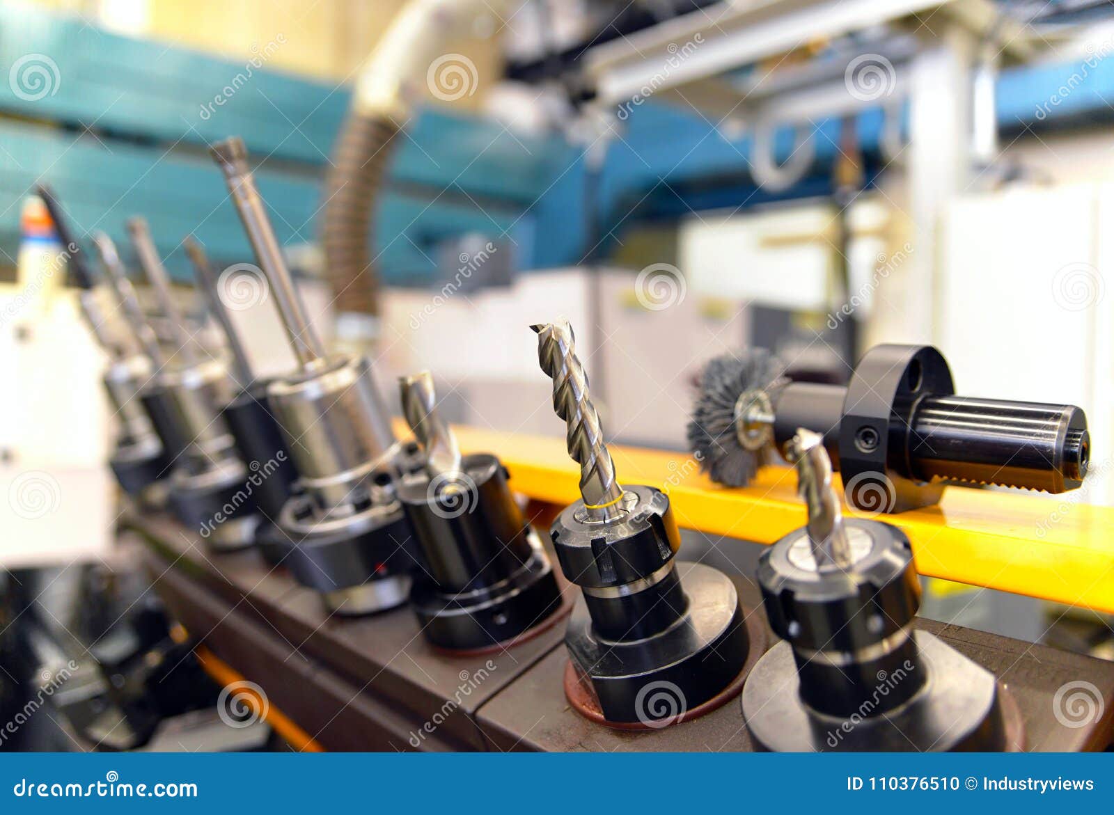 Close Up of CNC Mechanical Tools for Production of Engineering P Stock ...