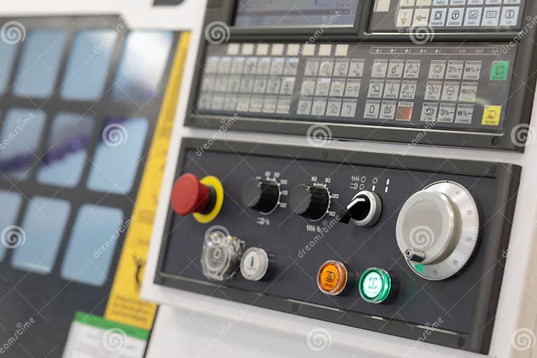 Close Up of CNC Metalworking Lathe Control Panel Stock Photo - Image of control, digital: 349165124