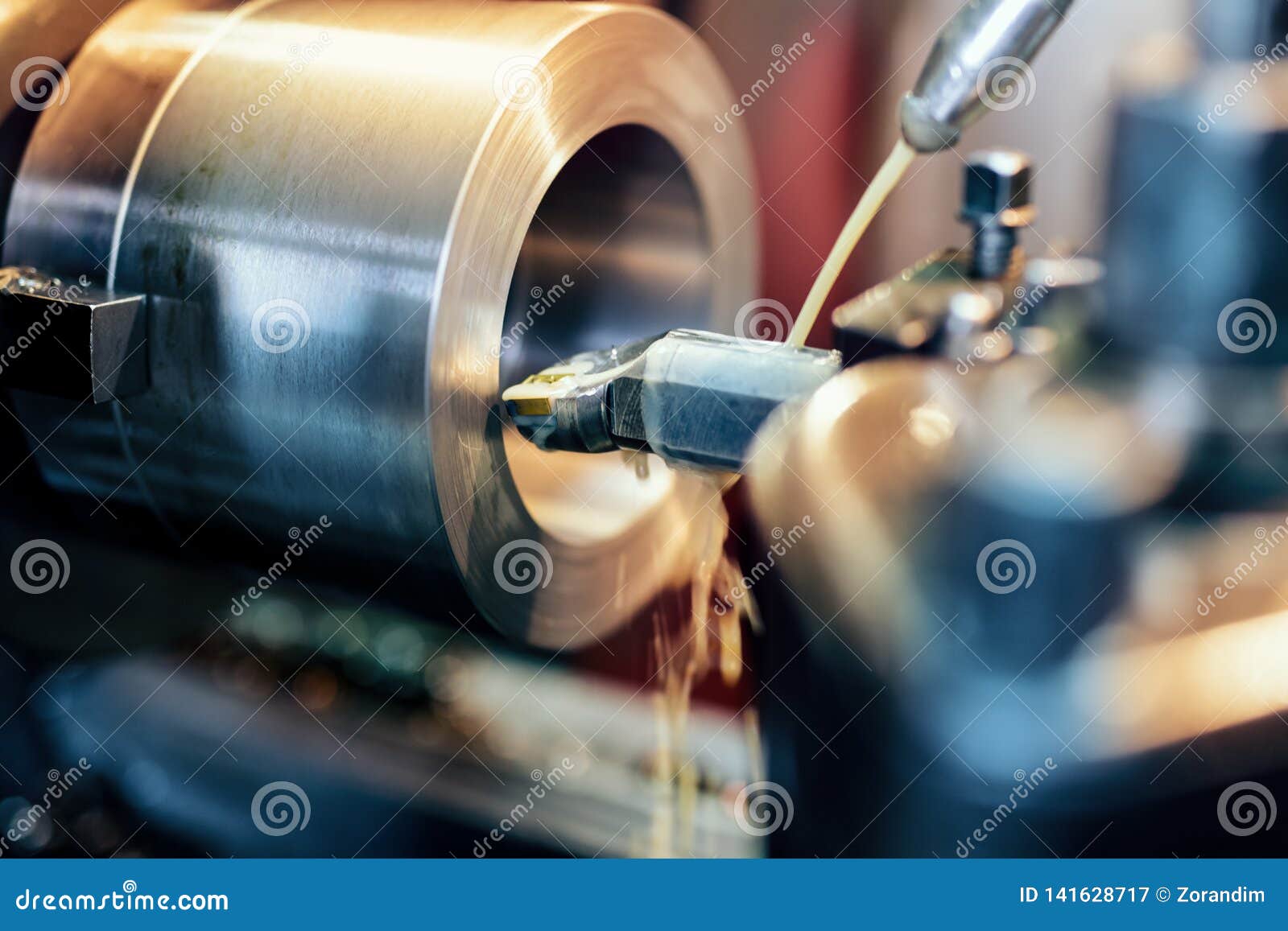 Close Up CNC Milling Machine Working Process on Metal Industry Stock ...