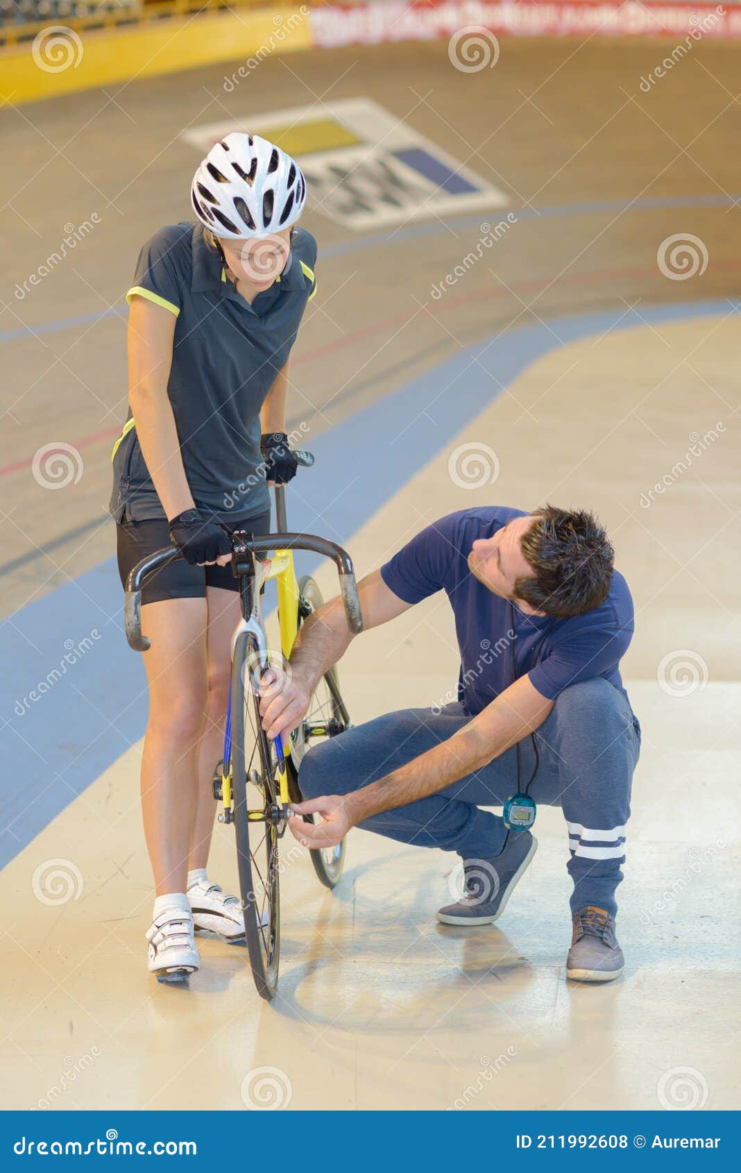 Close Up Coach Checking Tire Stock Photo - Image of recreation ...