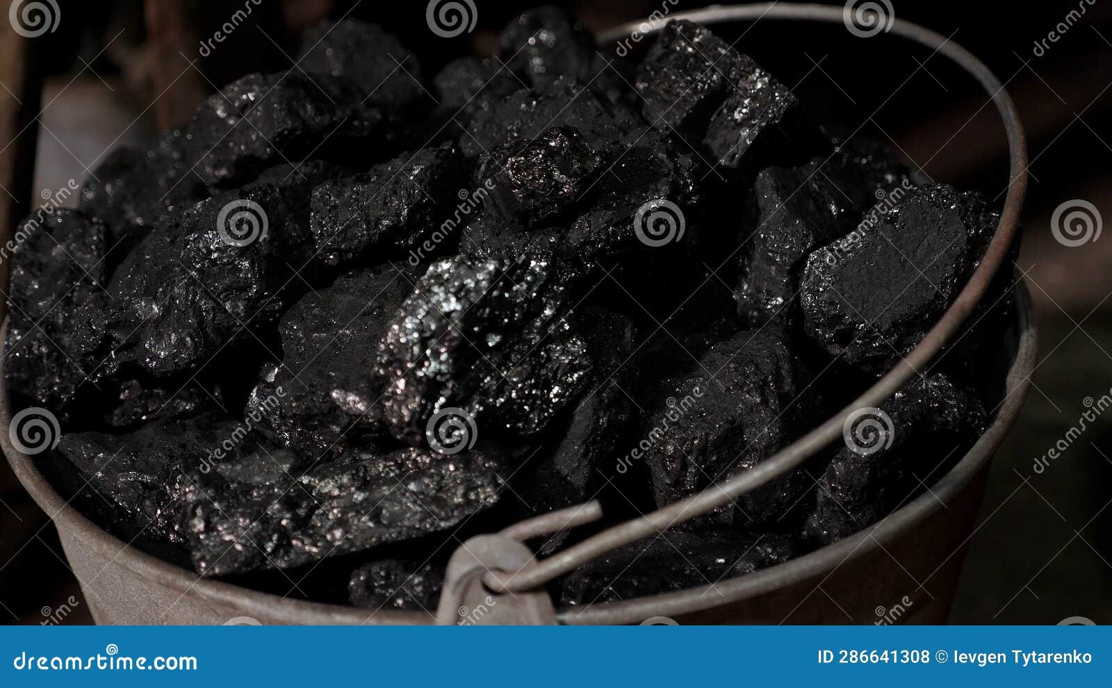 Close-up of Coal in a Bucket in the Forge. Workplace in the Forge Stock ...