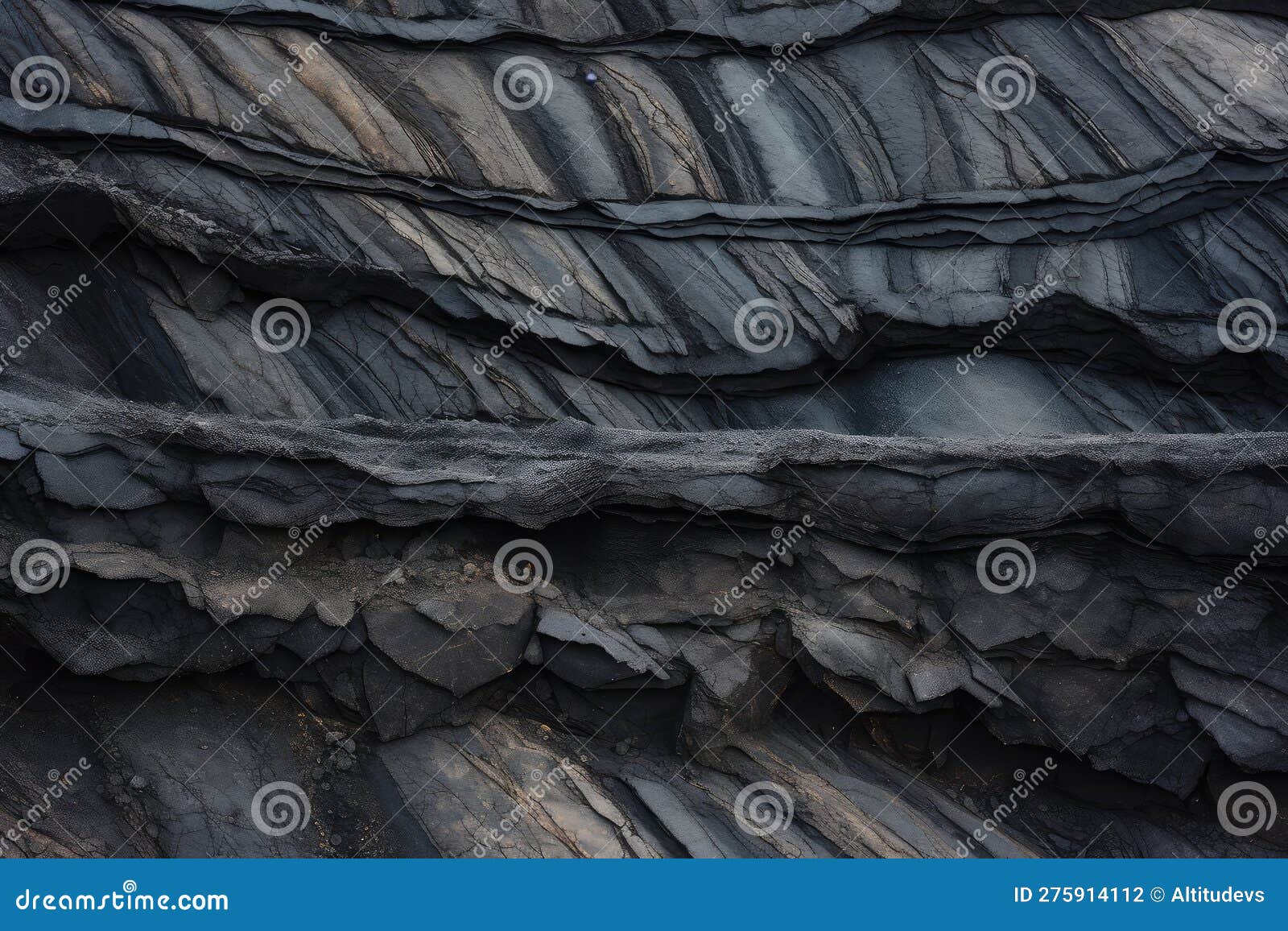 Close-up of Coal Seam, with Its Intricate and Varied Layers Visible ...