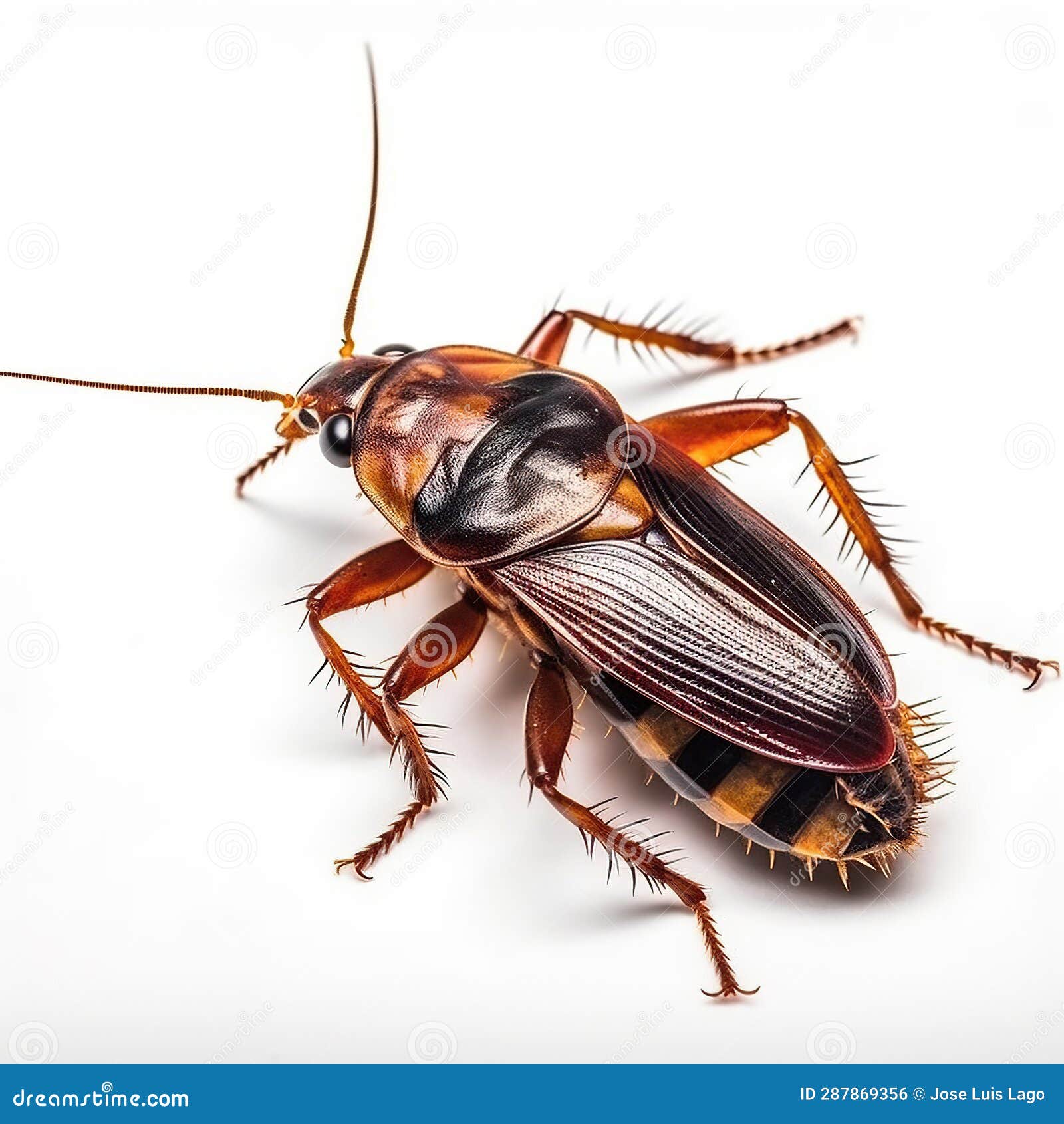 Isolated Cockroach on White Background Stock Illustration ...