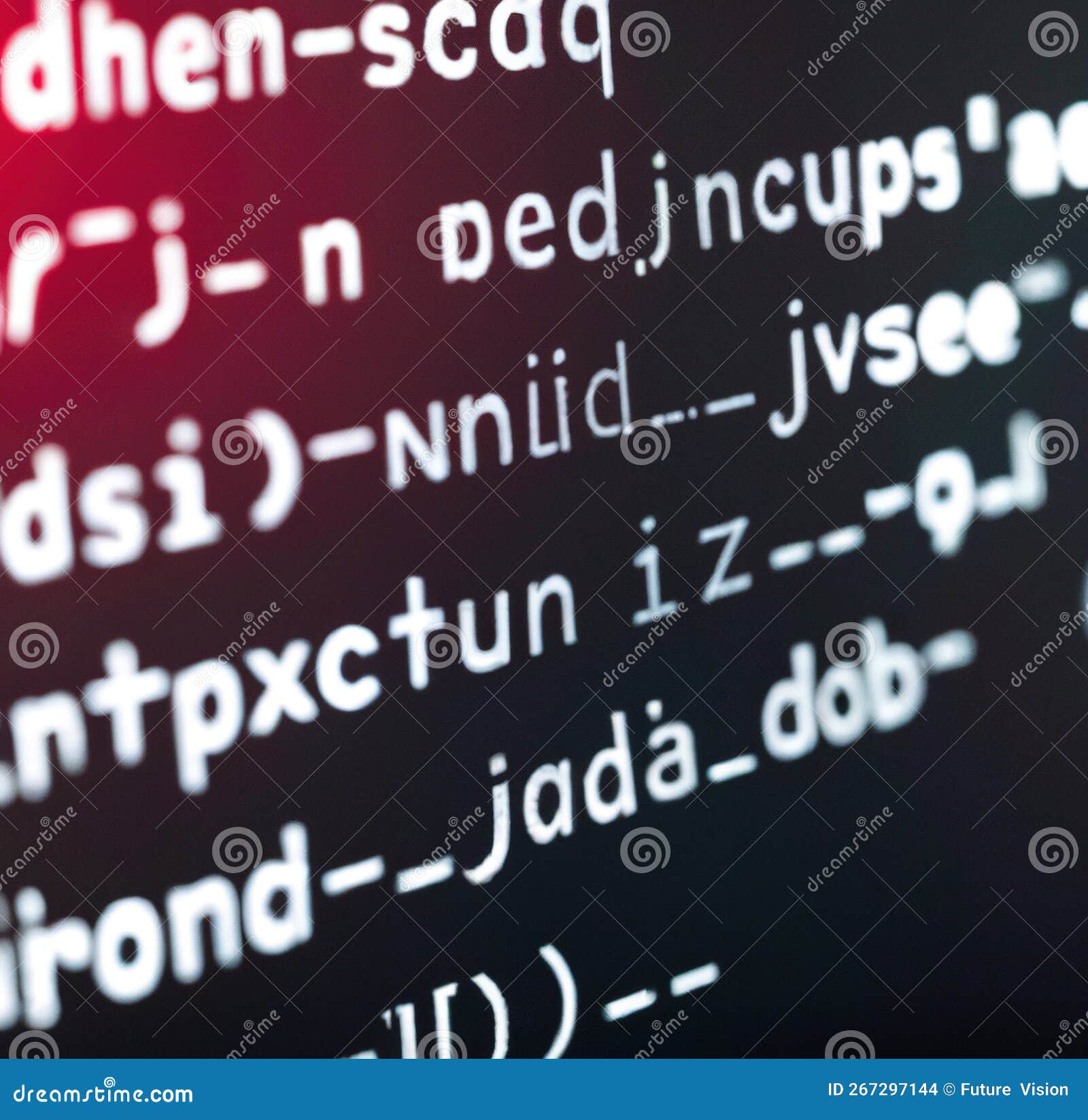 Close Up of Code with Letters and Numbers on Black Background Stock ...