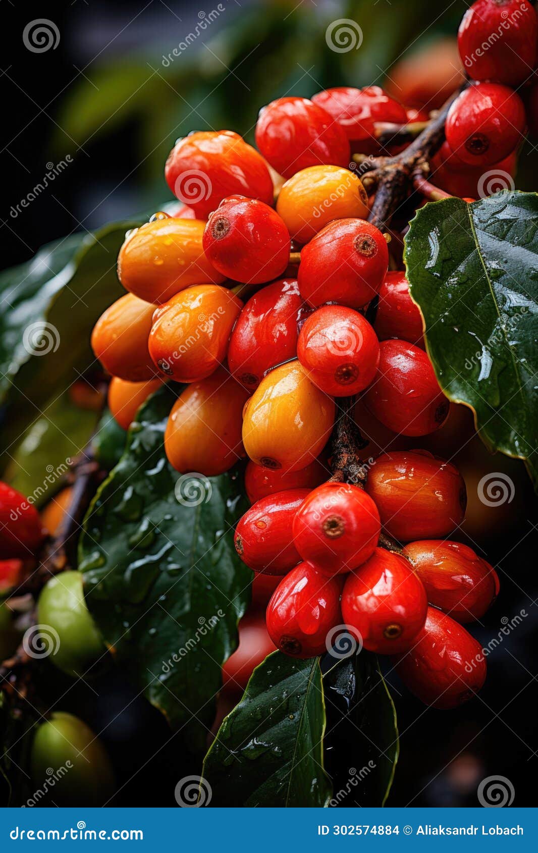 Close-up of Coffee Fruit at a Coffee Farm on a Branch, Colombia Stock ...