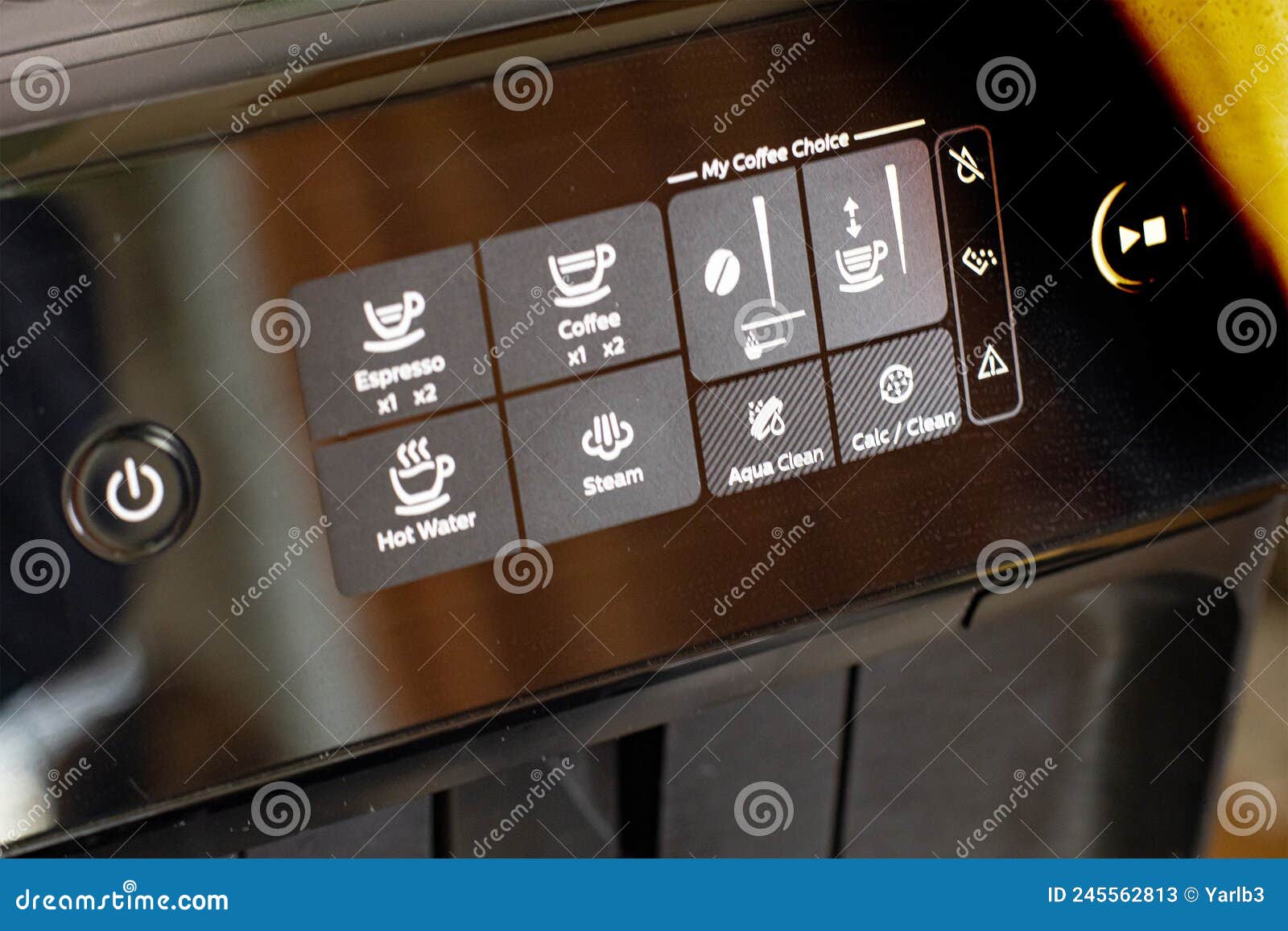 Close-up Coffee Machine Control Panel Stock Image - Image of press ...