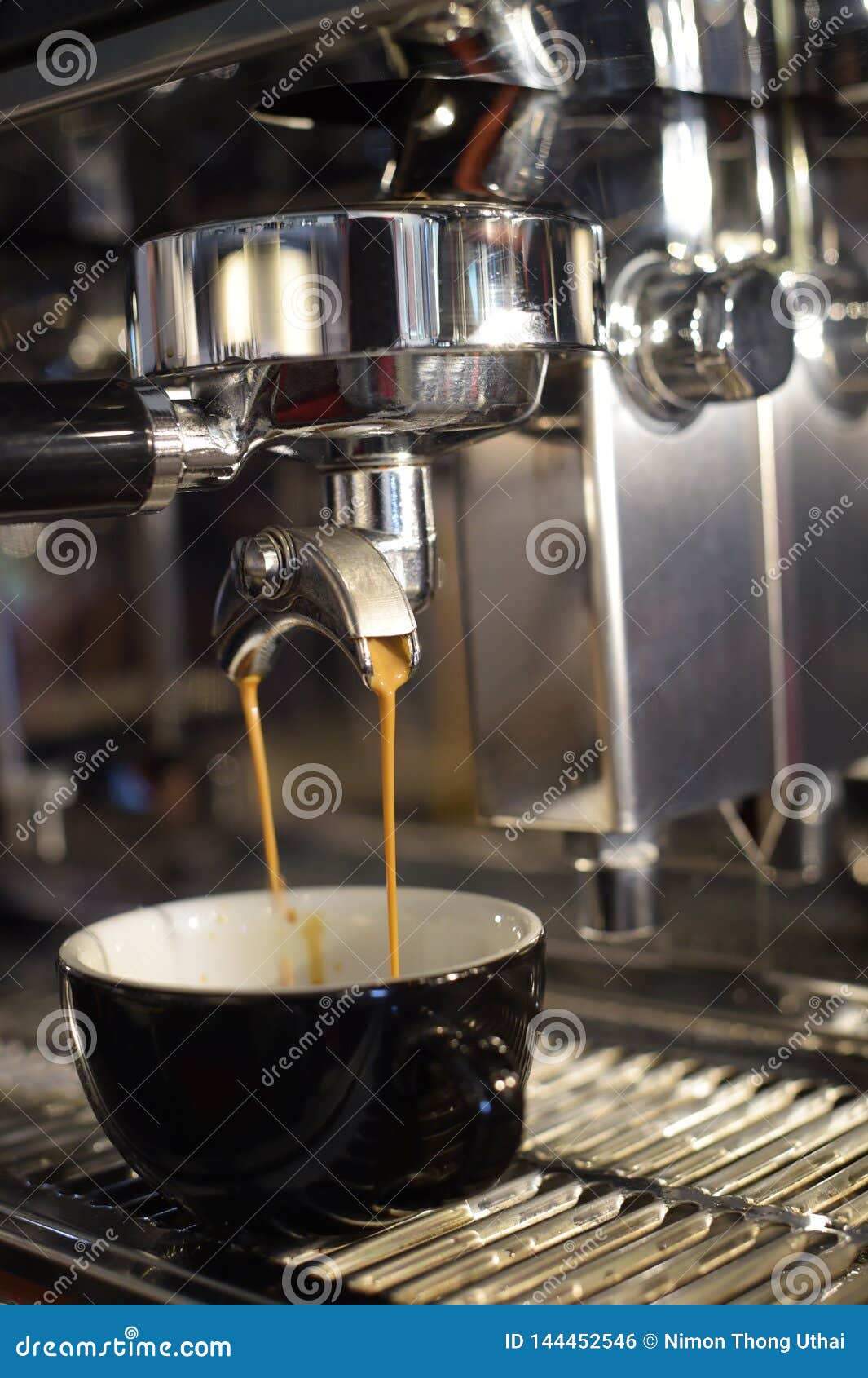Close Up of Coffee Machine Preparing Cup Stock Photo - Image of ...