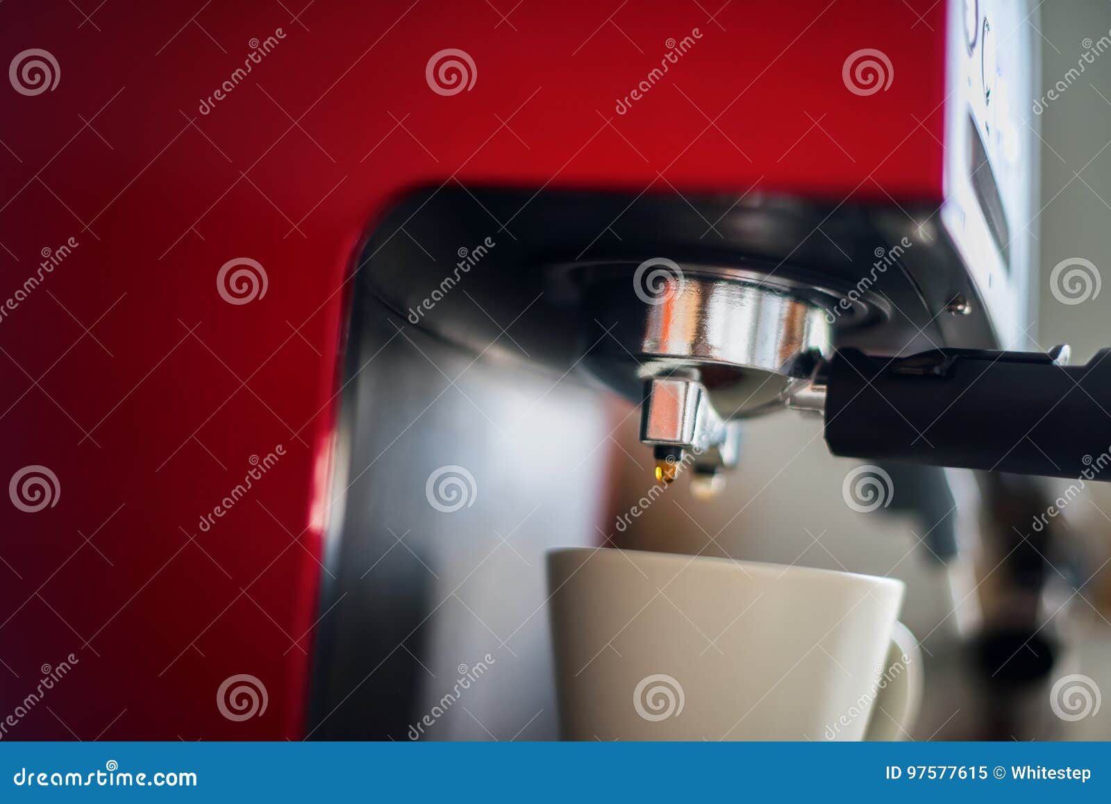 Close-up Coffee Pouring Machine Cooking Stock Image - Image of color ...