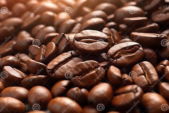 Close Up of Cofffee Beans . Created by Generative AI Stock Illustration ...