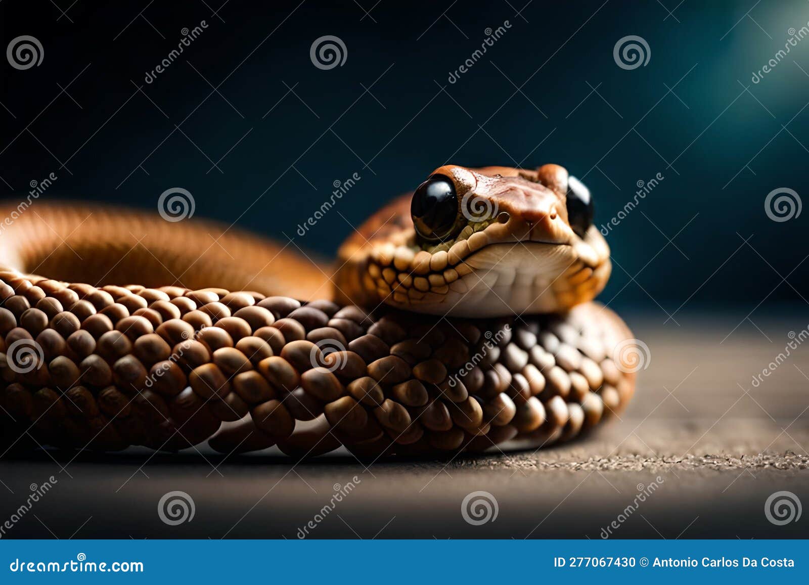 Close-up of a coiled snake stock illustration. Illustration of serpent ...