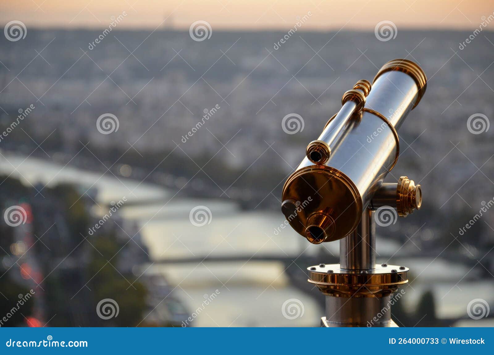 Close-up of a Coin-operated Observation Scope Overlooking Paris from ...