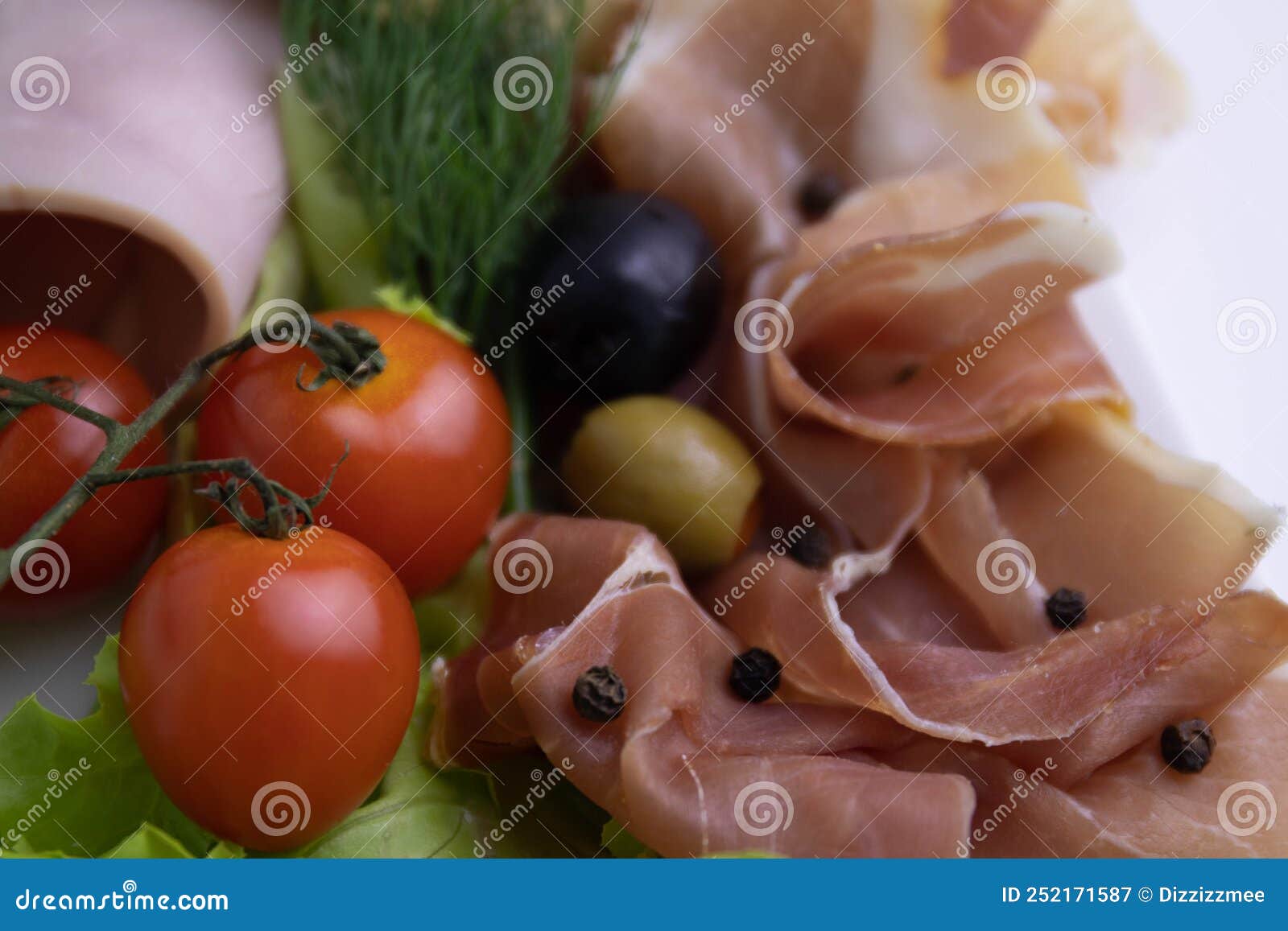 Close Up Cold Cut Platter and Cheese Stock Image - Image of eating ...