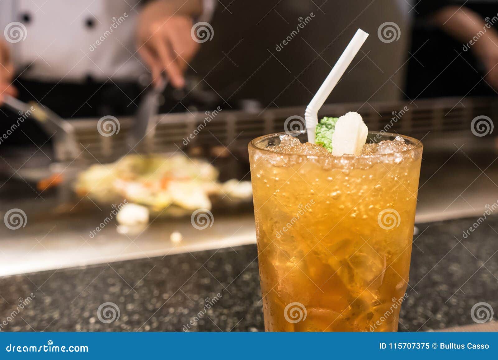 Close Up Cold Drink at Restaurant. Stock Image - Image of background ...