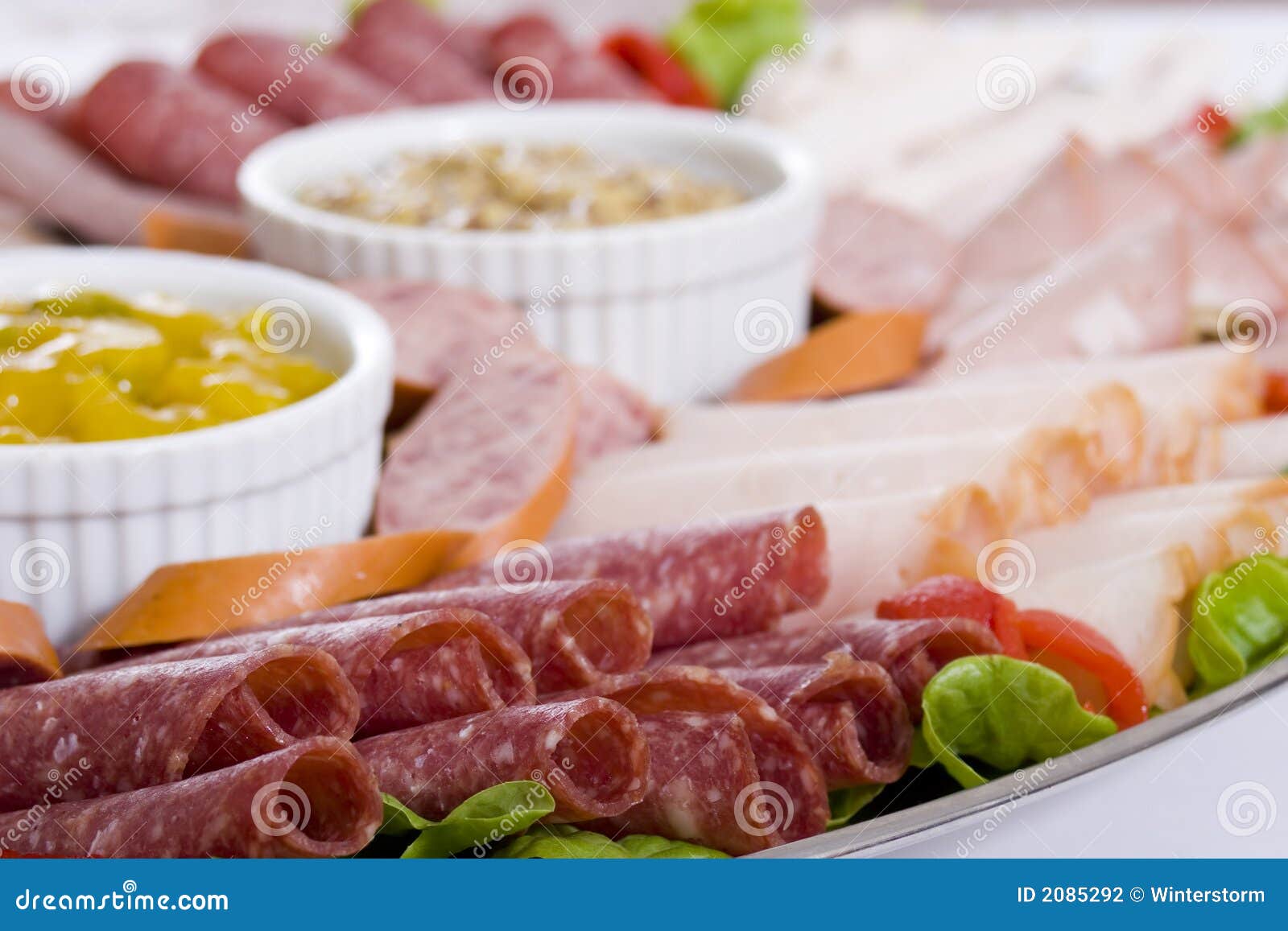 Close Up of Cold Meat Catering Platter Stock Photo - Image of pickle ...