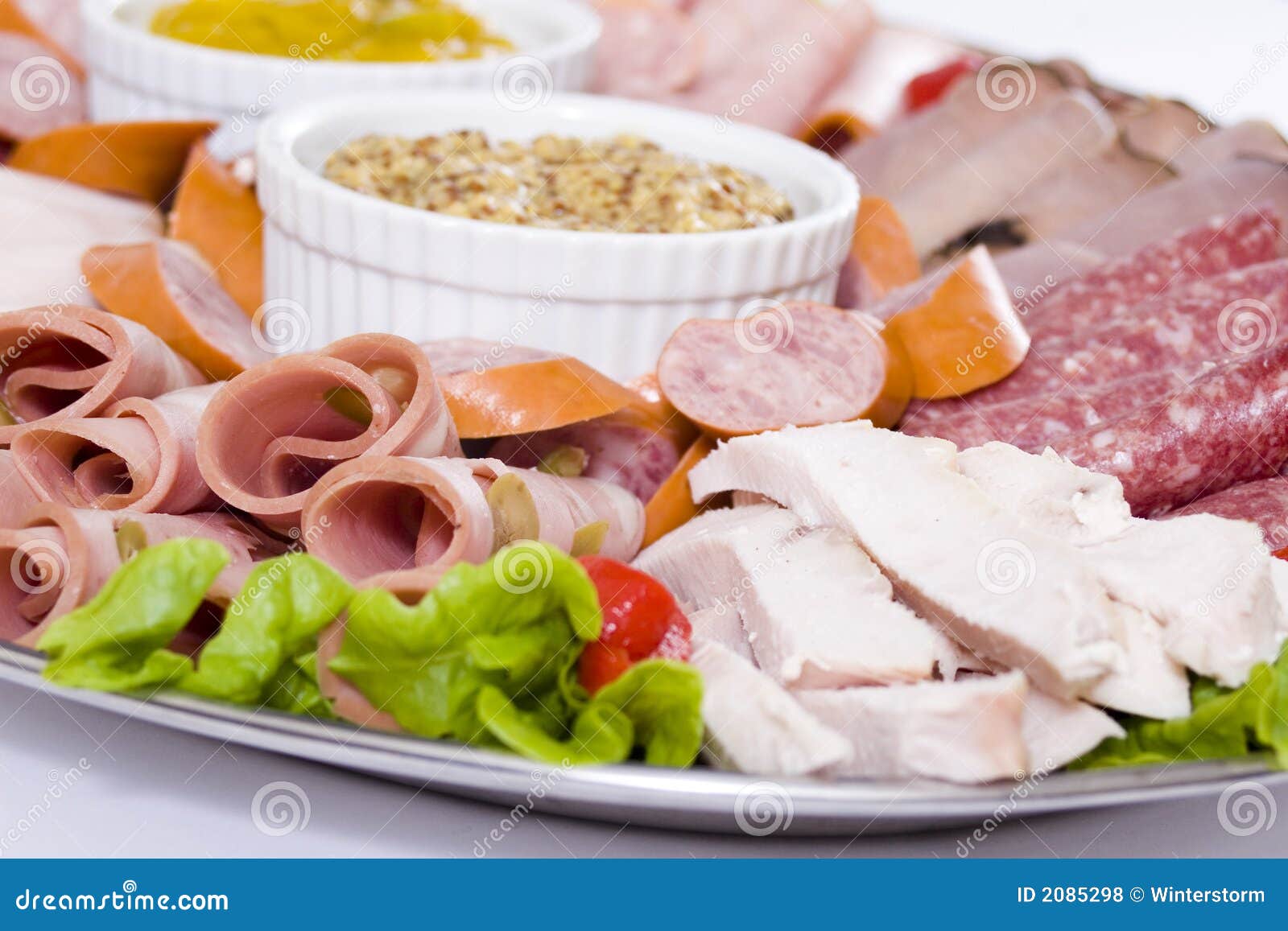Close Up of Cold Meat Catering Platter Stock Photo - Image of salami ...