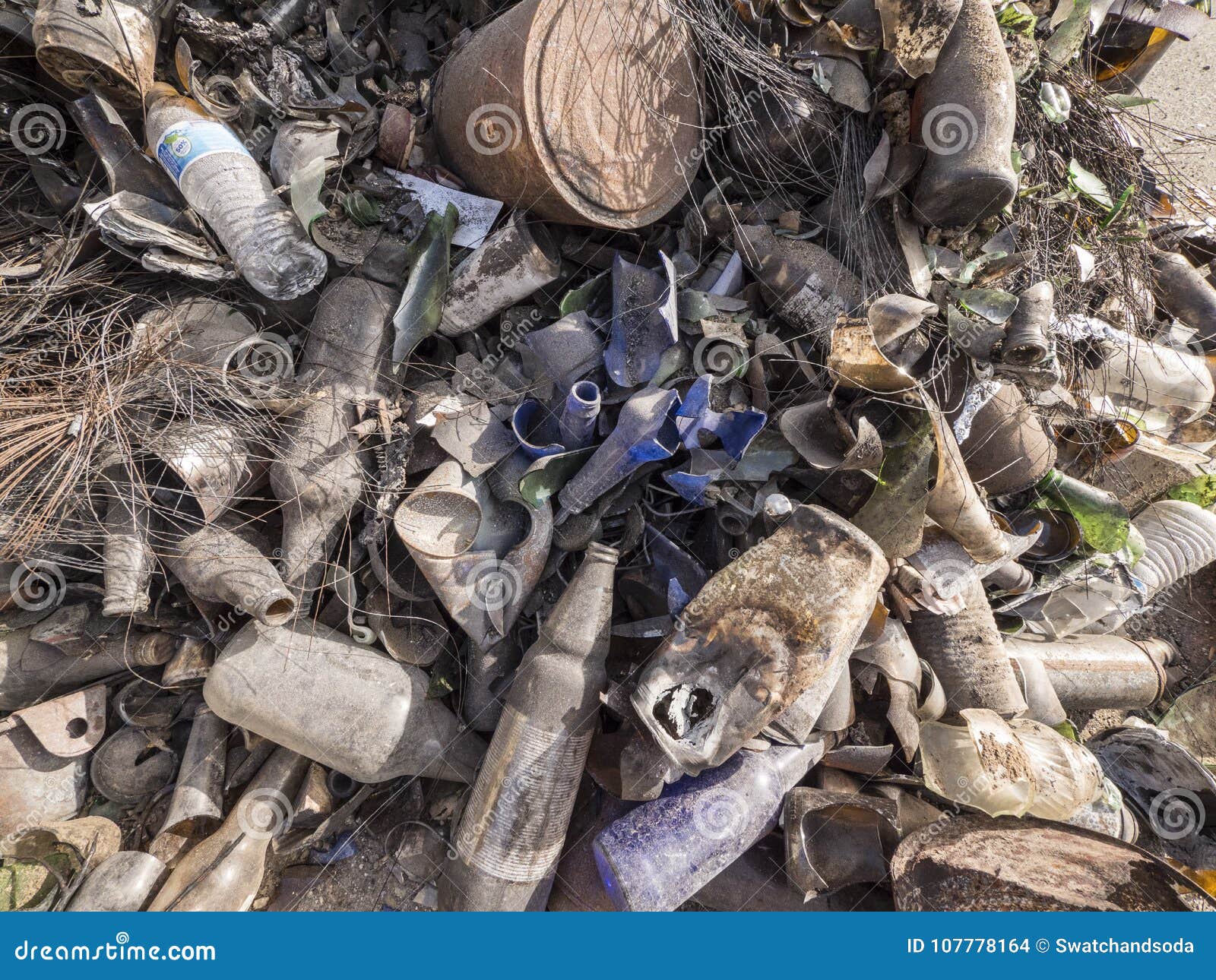 Close Up of Collected Old Trash Stock Photo - Image of collection ...