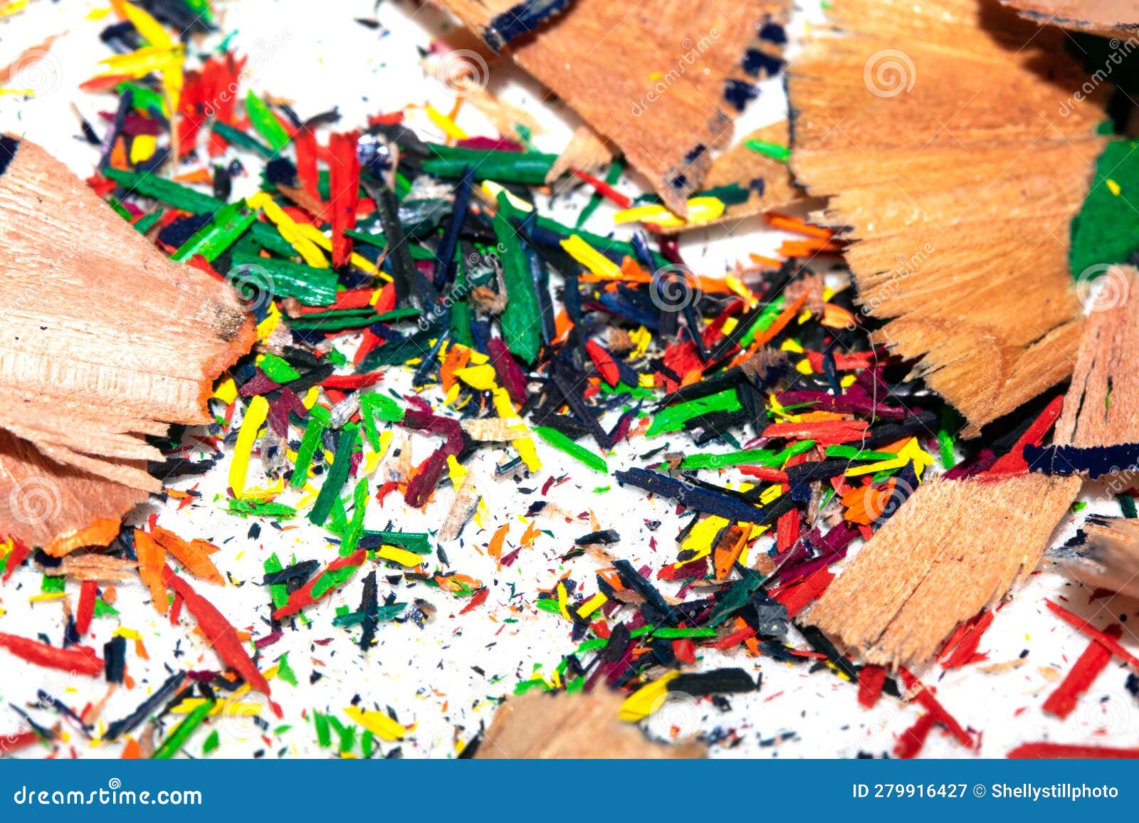 Close Up of a Collection of Pencil Sharpenings or Shavings from a ...