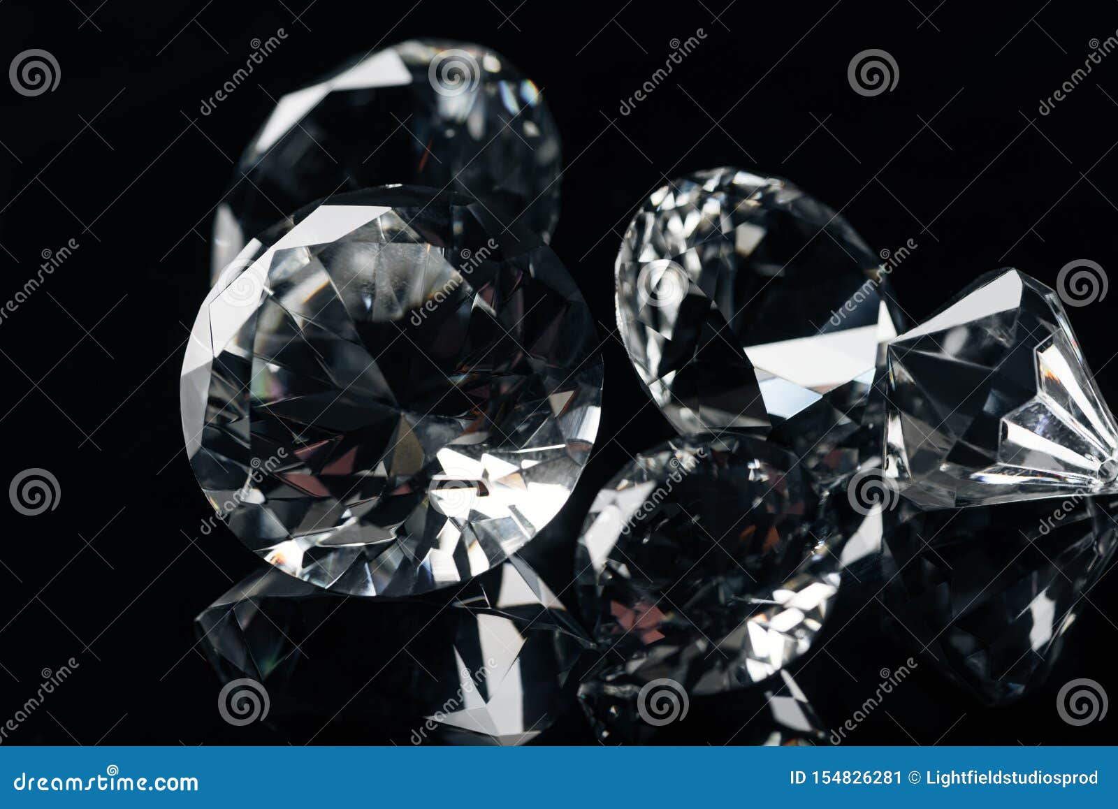 Close Up of Collection of Pure Shiny Diamonds Isolated Stock Image ...