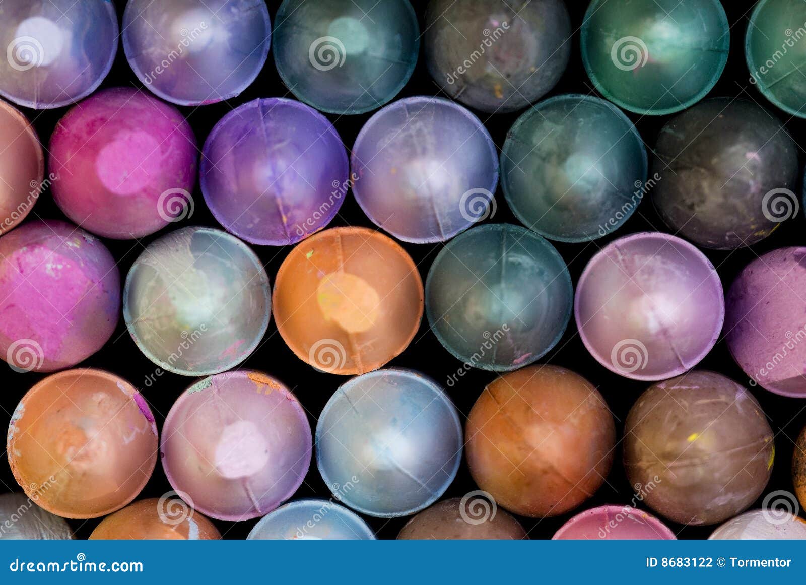 Close up of color chalks stock photo. Image of macro, round - 8683122