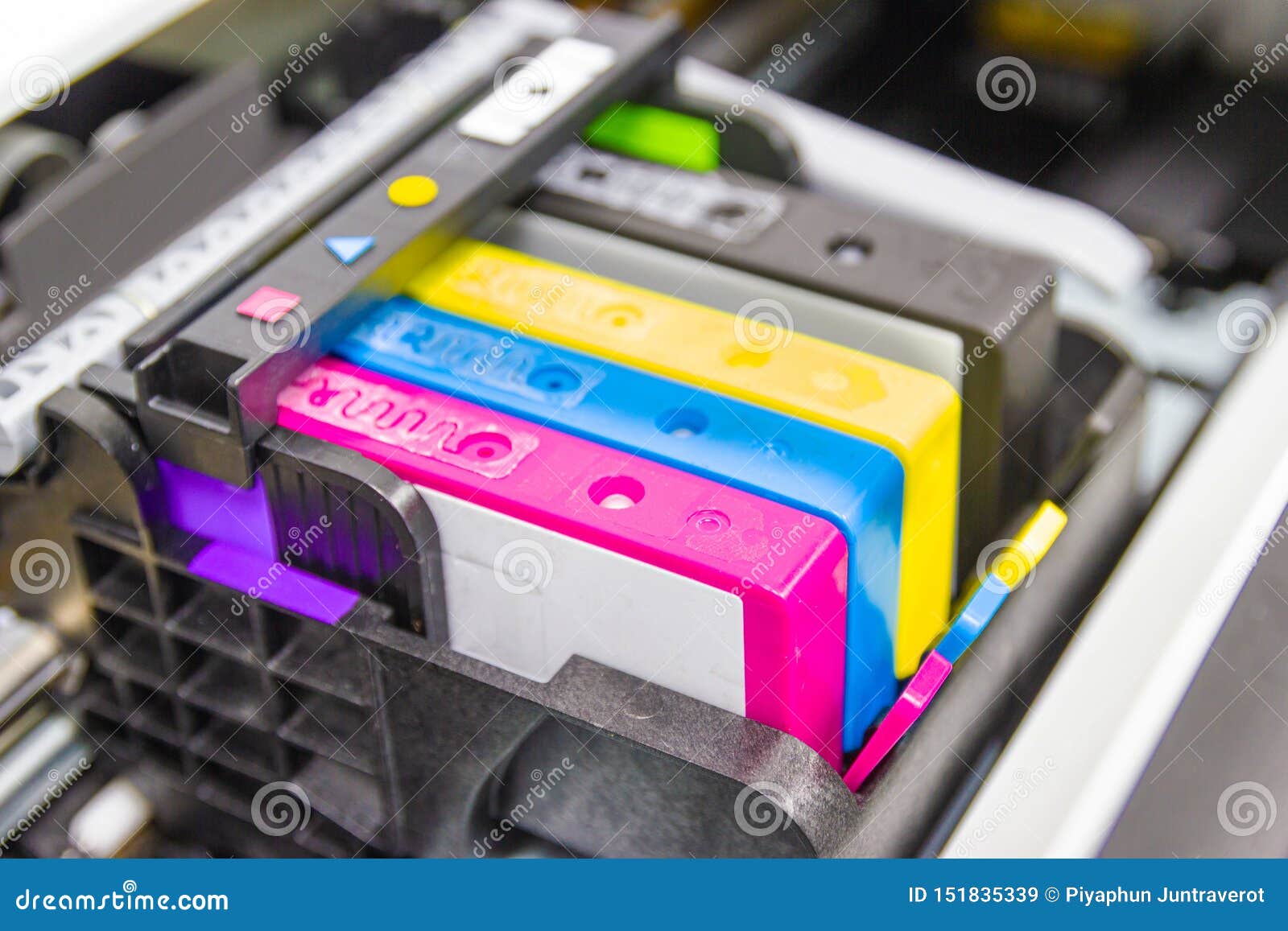 Close Up Color Printer Ink Jet Cartridge of the Printer Stock Image ...