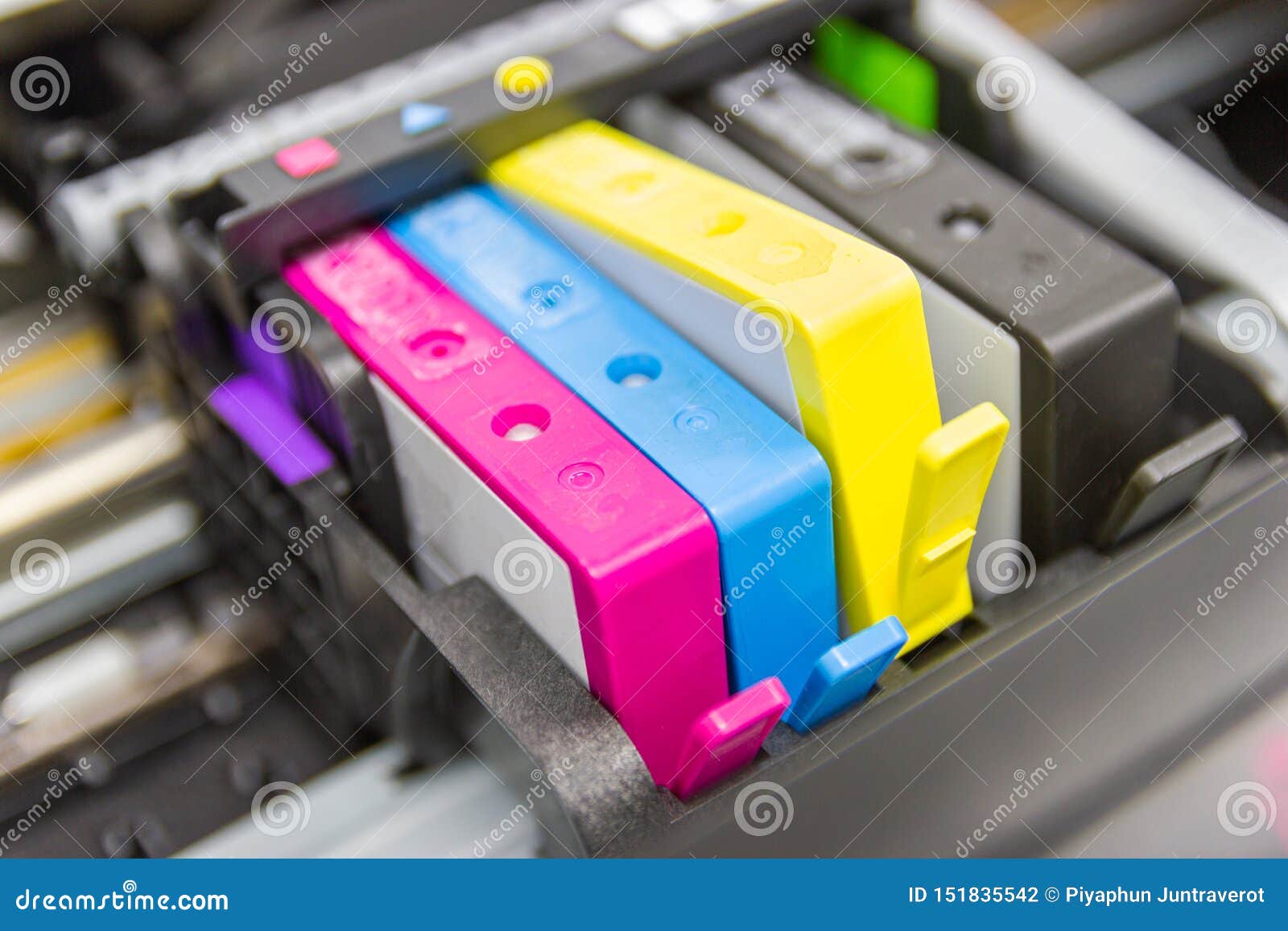 Close Up Color Printer Ink Jet Cartridge Stock Photo - Image of cyan ...