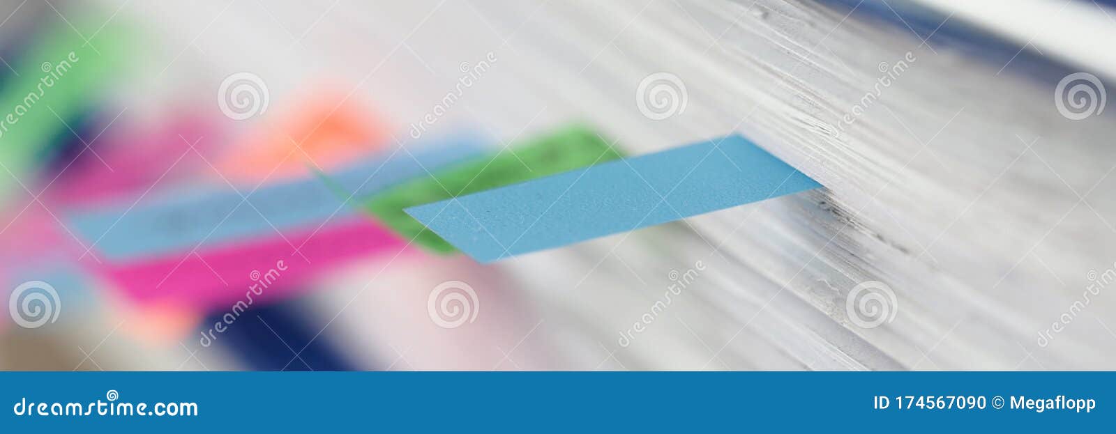 Close Up Color Stickers between Documents Folder Stock Photo - Image of ...