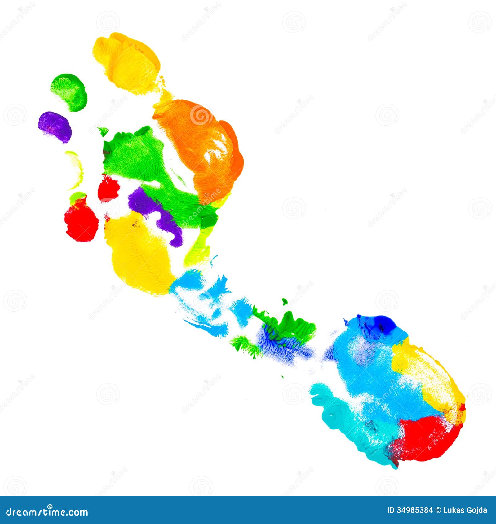 Close Up of Colored Feet Print Stock Illustration - Illustration of ...