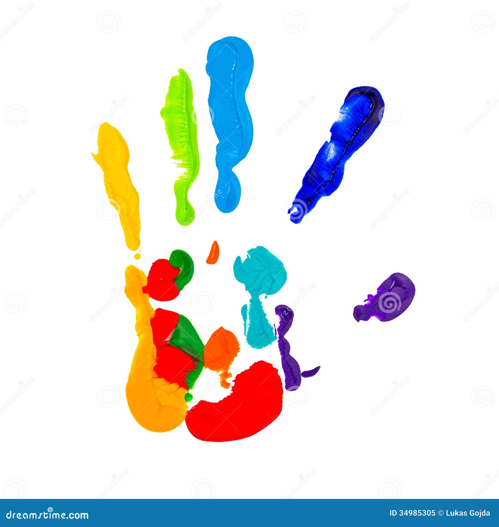 Close Up of Colored Hand Print Stock Image - Image of multicolored ...