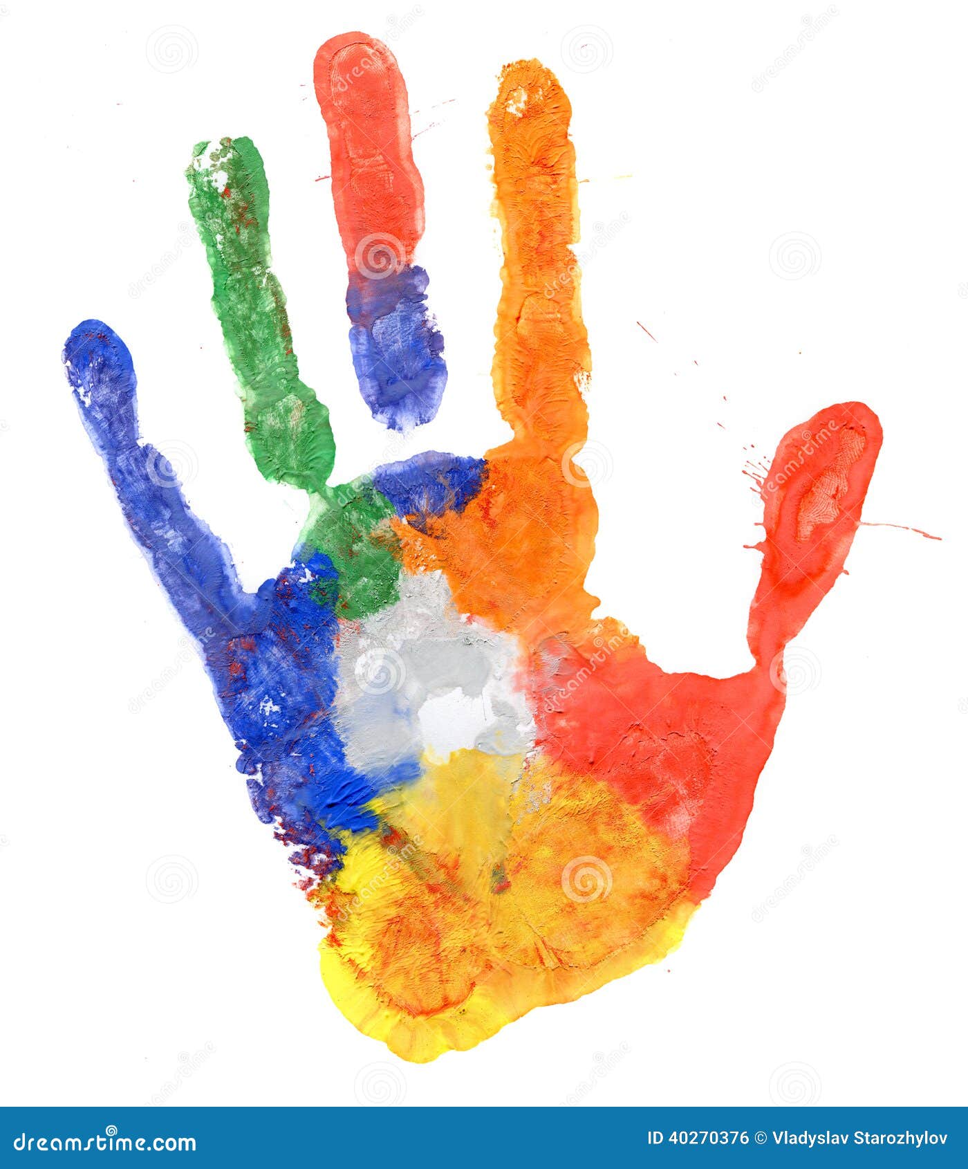 Close Up of Colored Hand Print on White Stock Photo - Image of craft ...