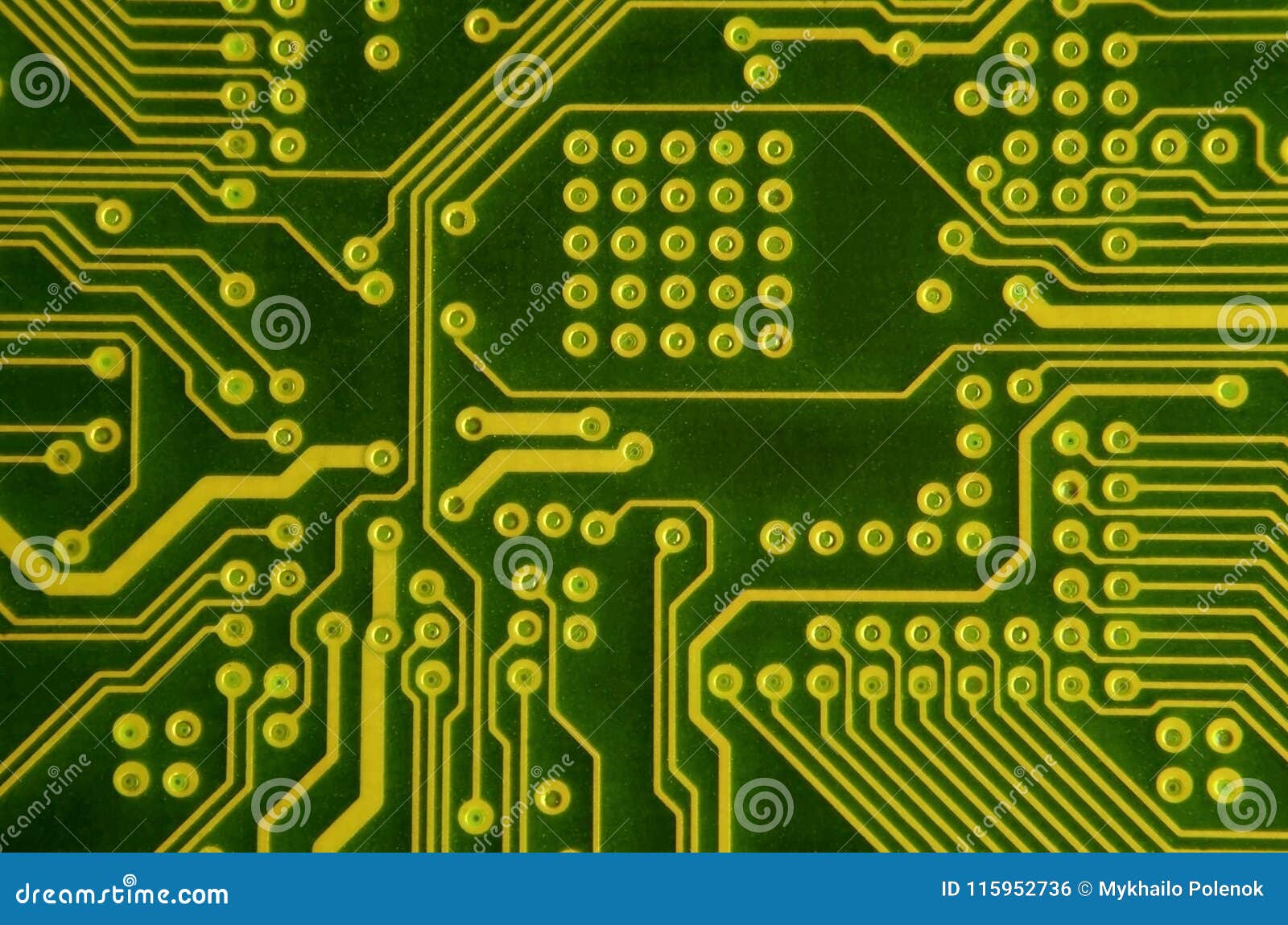 Close Up of Colored Micro Circuit Board. Abstract Technology Background ...