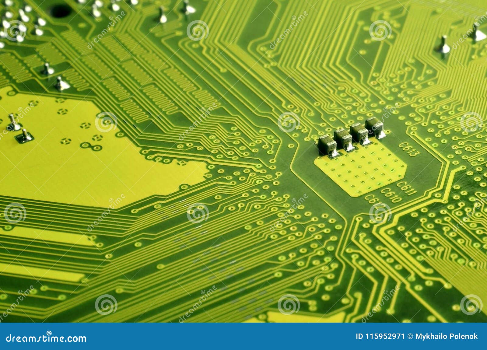 Close Up of Colored Micro Circuit Board. Abstract Technology Background ...