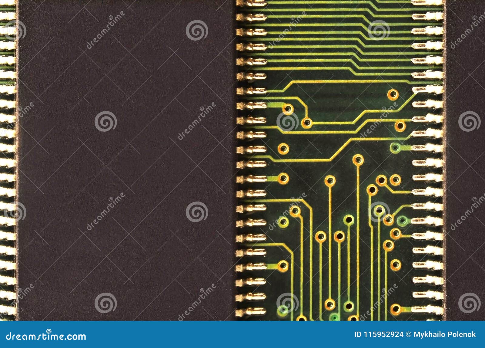 Close Up of Colored Micro Circuit Board. Abstract Technology Background ...