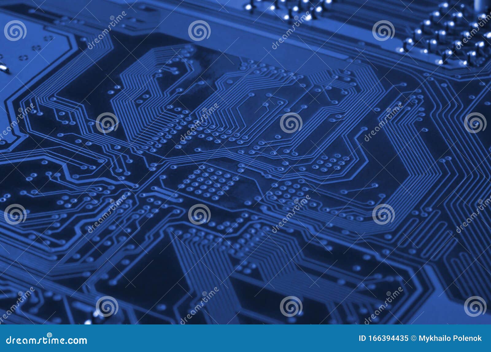 Close Up of Colored Micro Circuit Board. Abstract Technology Background ...