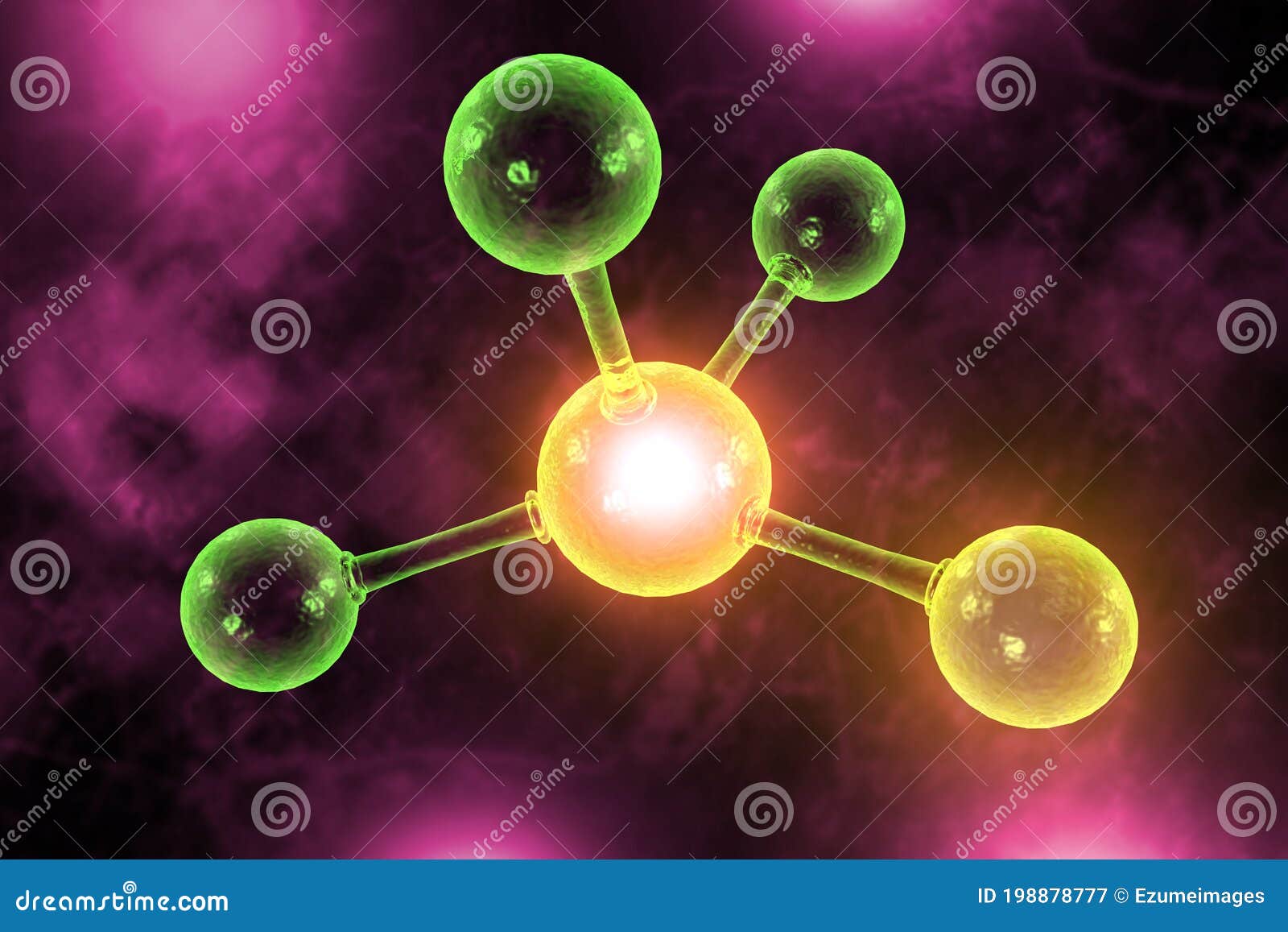 Atomic Particle 3D Illustration Stock Illustration - Illustration of ...