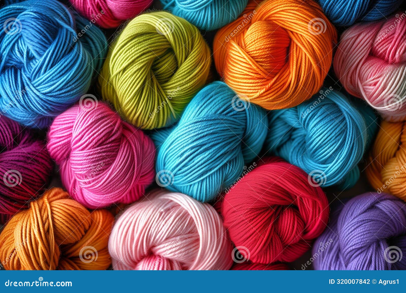 Close Up of Colorful Balls of Wool Stock Illustration - Illustration of ...