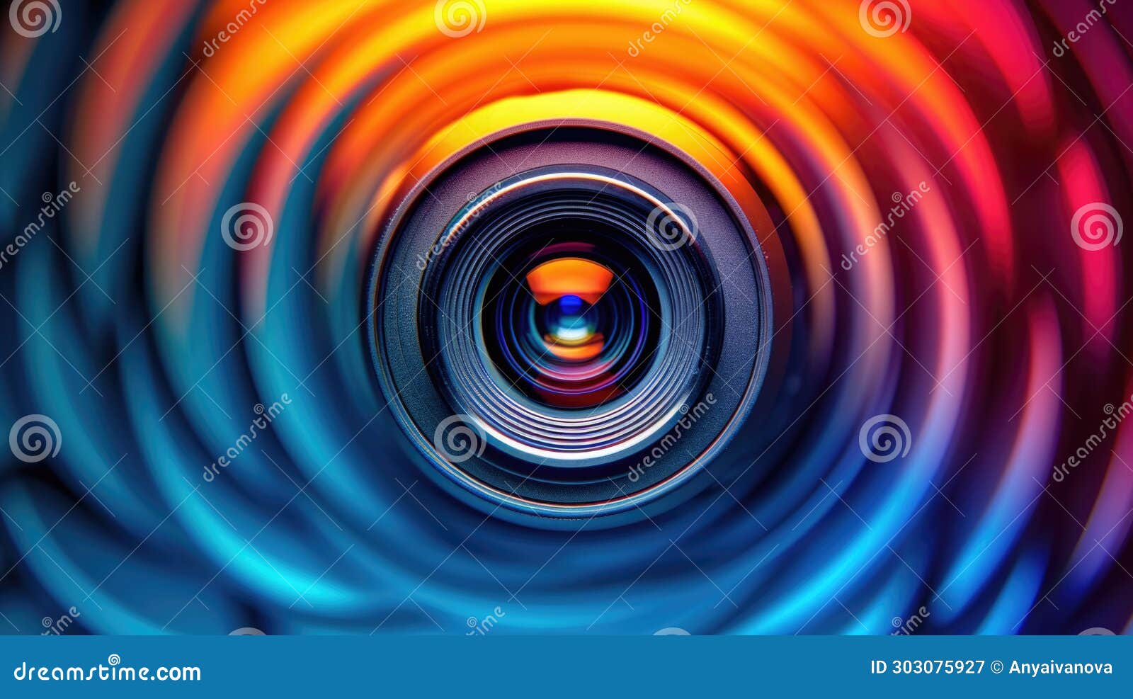 A Close Up of a Colorful Camera Lens Stock Illustration - Illustration ...